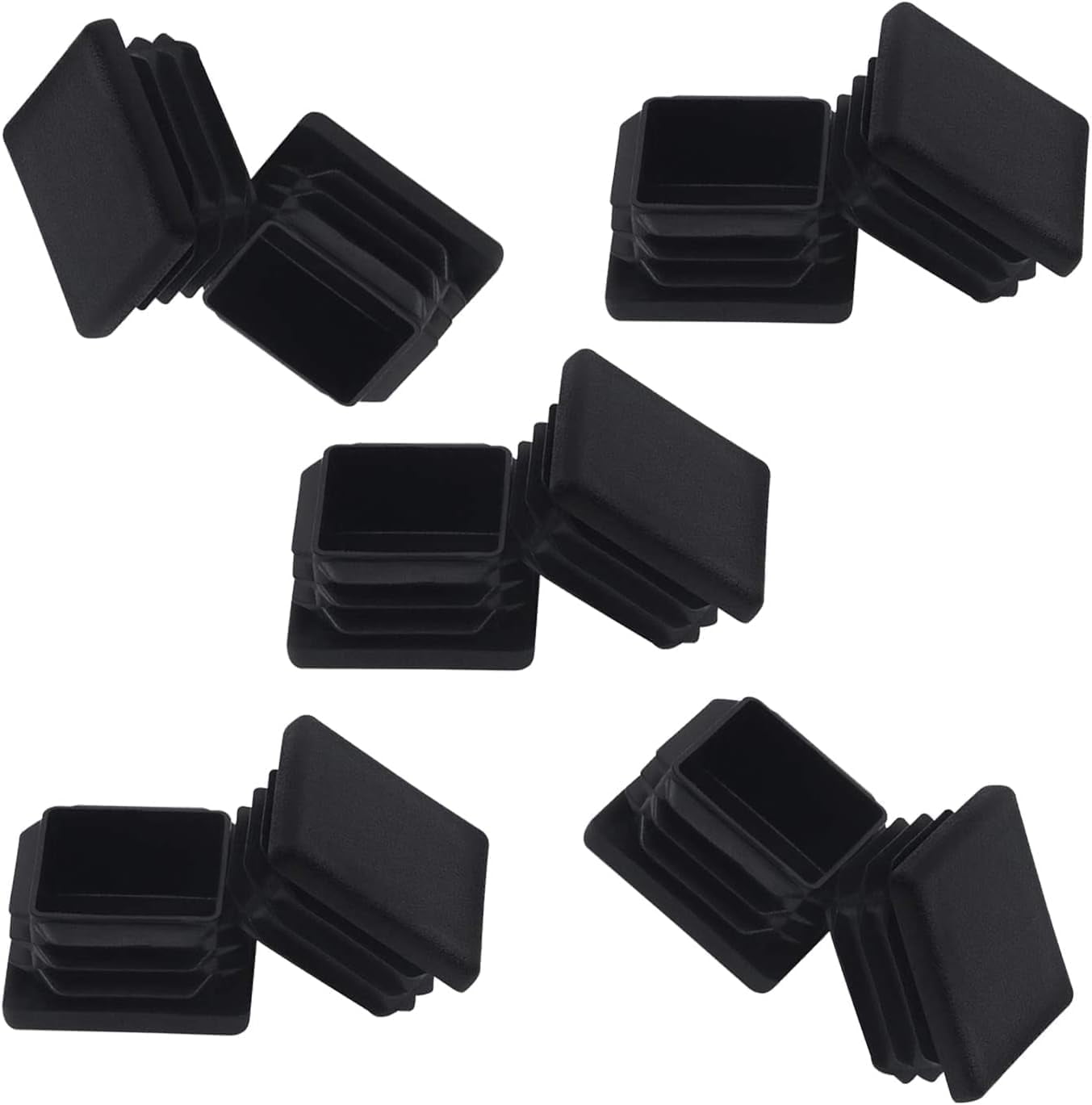 CL 10 Pack 2" 2X2 Square Black Plastic Plugs, 2 Inch End Cap for 2"x2 ...