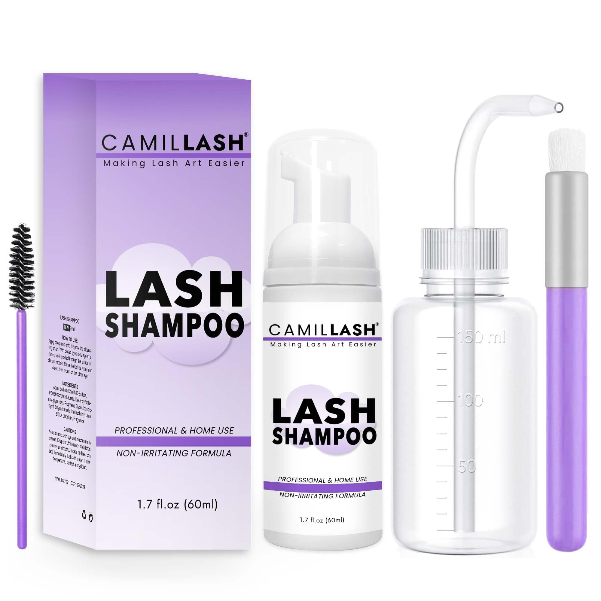 CL CAMILLASH Lash Cleanser For Extensions,Eyelash Wash Shampoo Kit ...