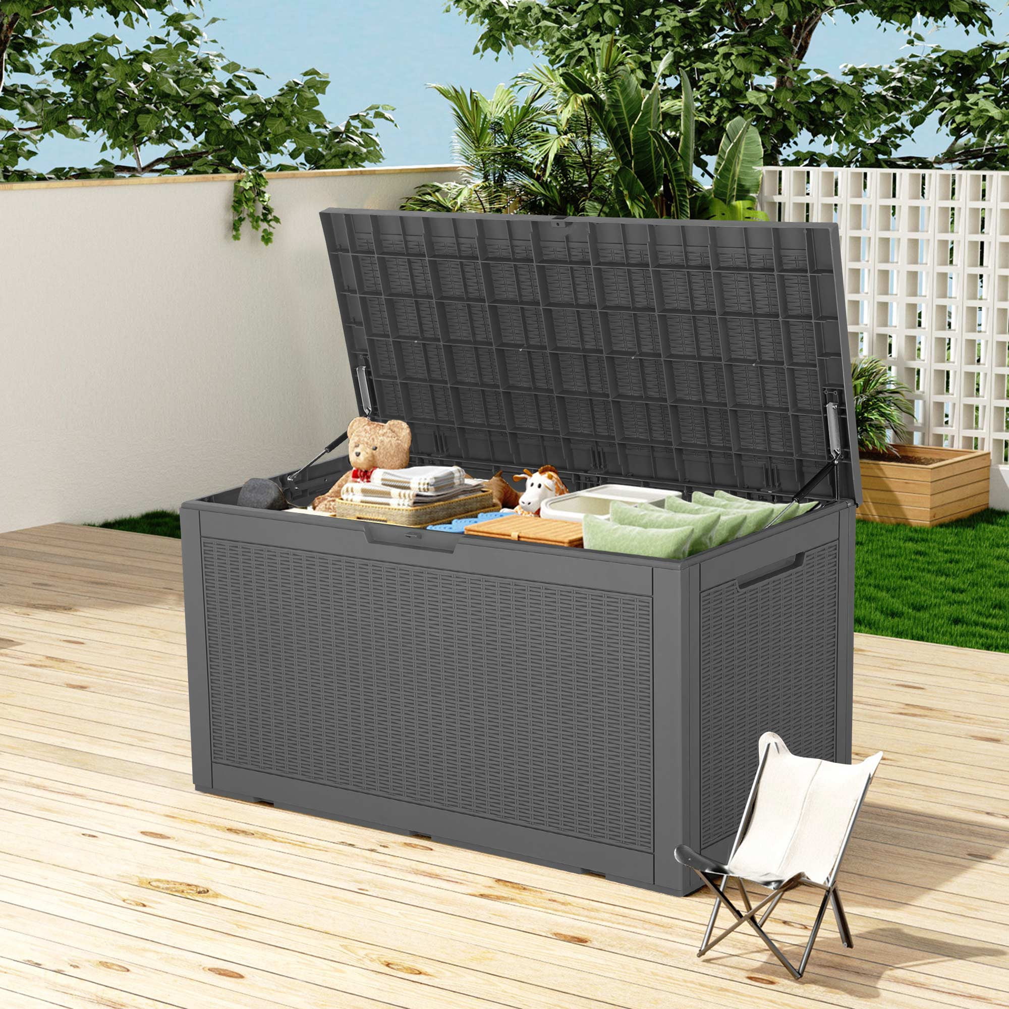 CL.HPAHKL 100 Gallon Deck Box, Large Indoor Outdoor Storage Box ...