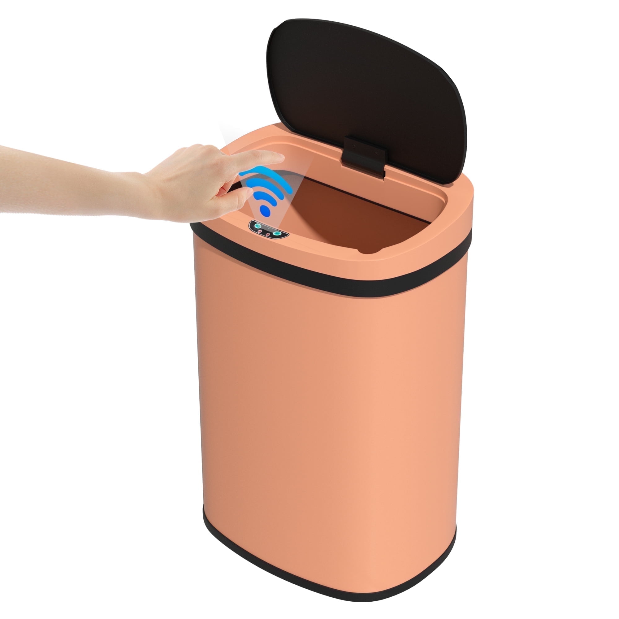 CL.HPAHKL 13 Gallon Kitchen Trash Can with Lid, Stainless Steel Oval ...