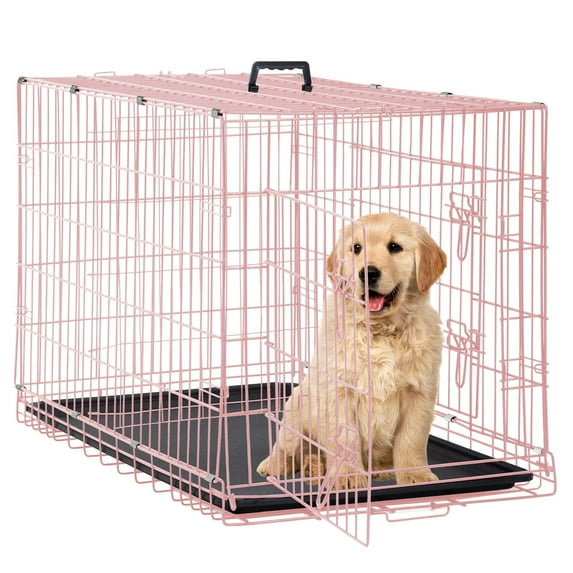CL.HPAHKL 24 Inch Dog Cage for Small Dogs with Divider, Foldable Metal ...