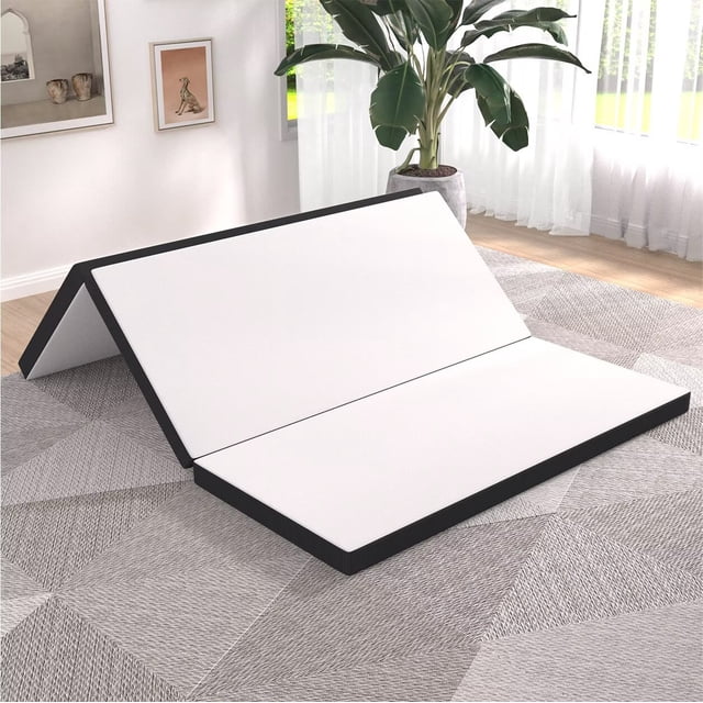 CL.HPAHKL 3 Inch Tri-fold Memory Foam Mattress, Portable Floor Mattress ...