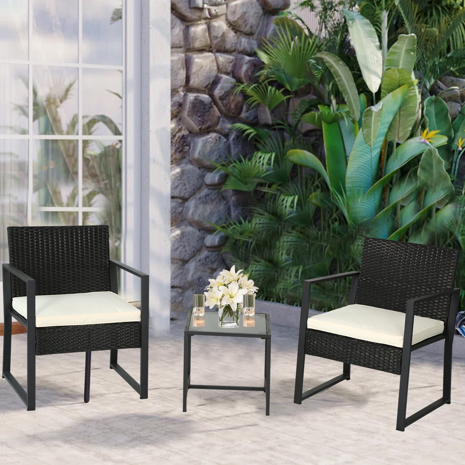 CL.HPAHKL 3 Piece Metal Comfortable Outdoor Conversation Sets with ...