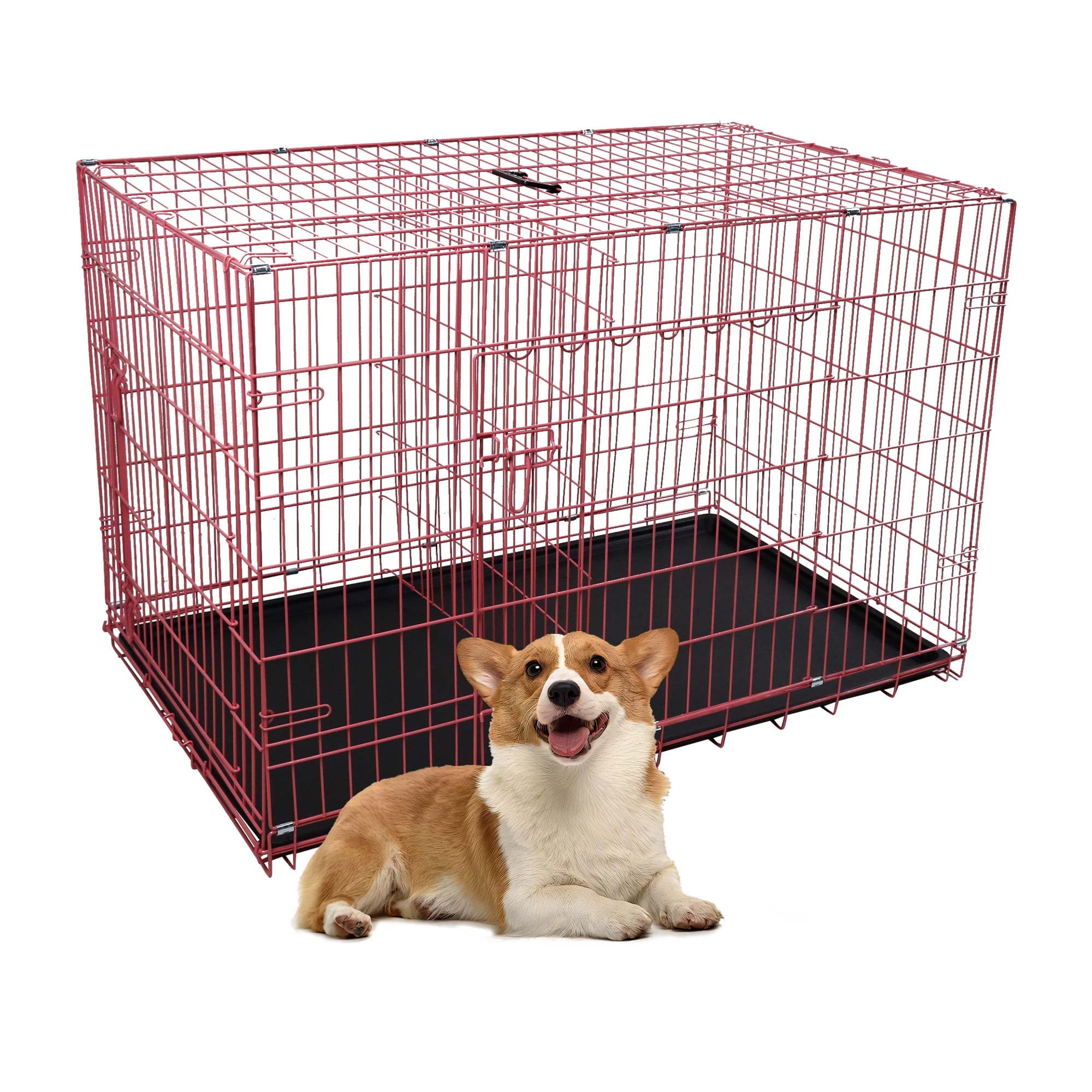 CL.HPAHKL 30 inch Large Removable Wire Dog Cage, Double Door Folding ...
