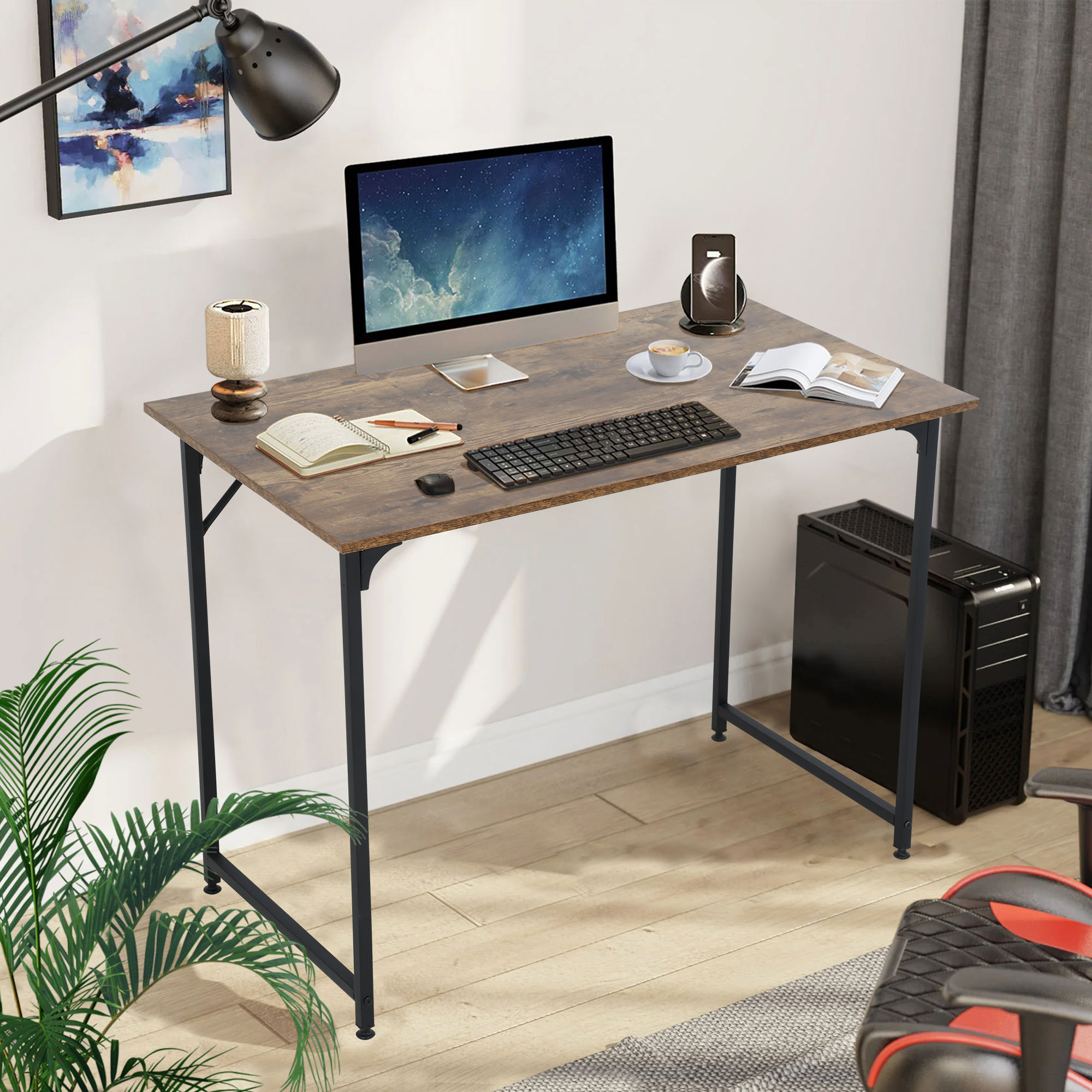 CL.HPAHKL 39 inch Computer Desk, Modern Simple Style Home Office Desk ...