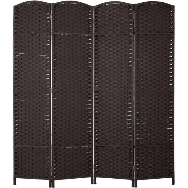CL.HPAHKL 4 Panel Folding Room Screen 5.57 ft Tall, Wood Mesh Hand ...