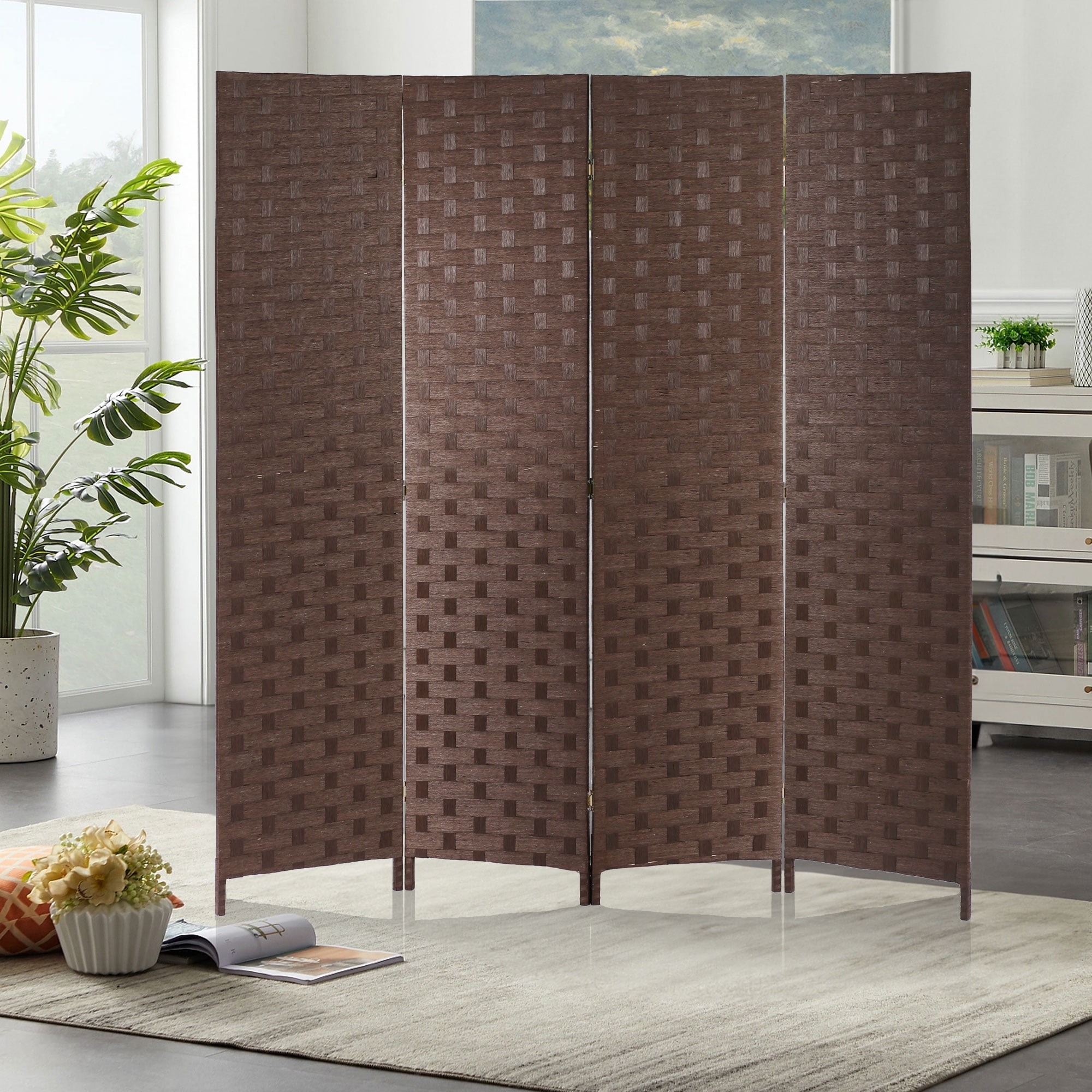 CL.HPAHKL 4 Panel Room Divider, 6 ft Tall Privacy Panels Indoor Folding ...
