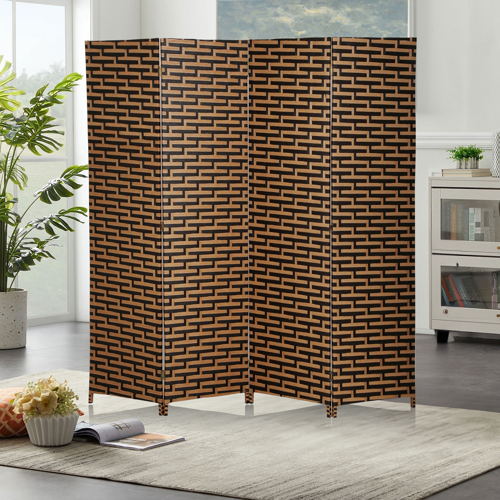 CL.HPAHKL 4 Panel Room Divider, 6 ft Tall Privacy Panels Indoor Folding ...