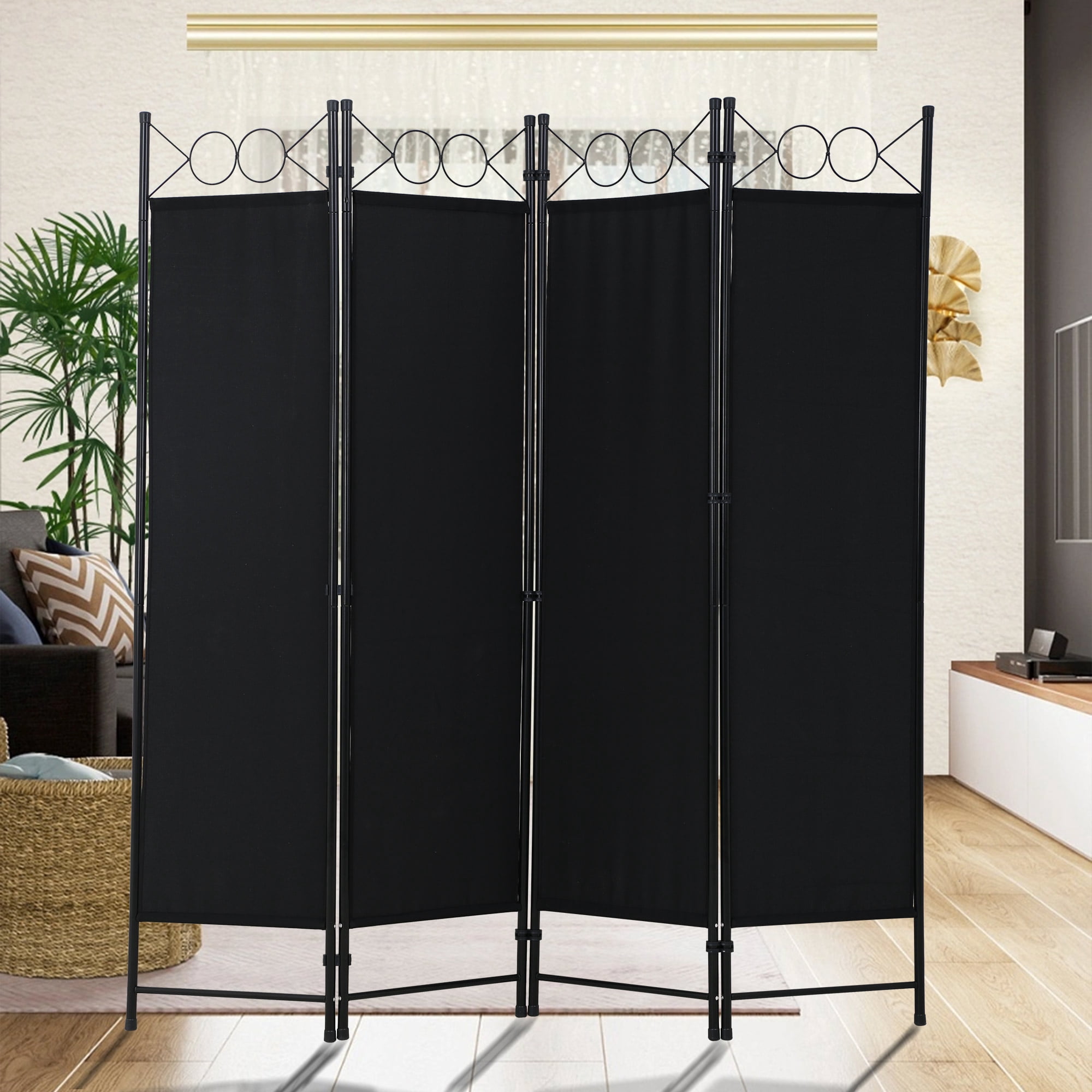 CL.HPAHKL 4 Panels Room Divider and Folding Privacy Screen, 6 ft Tall ...