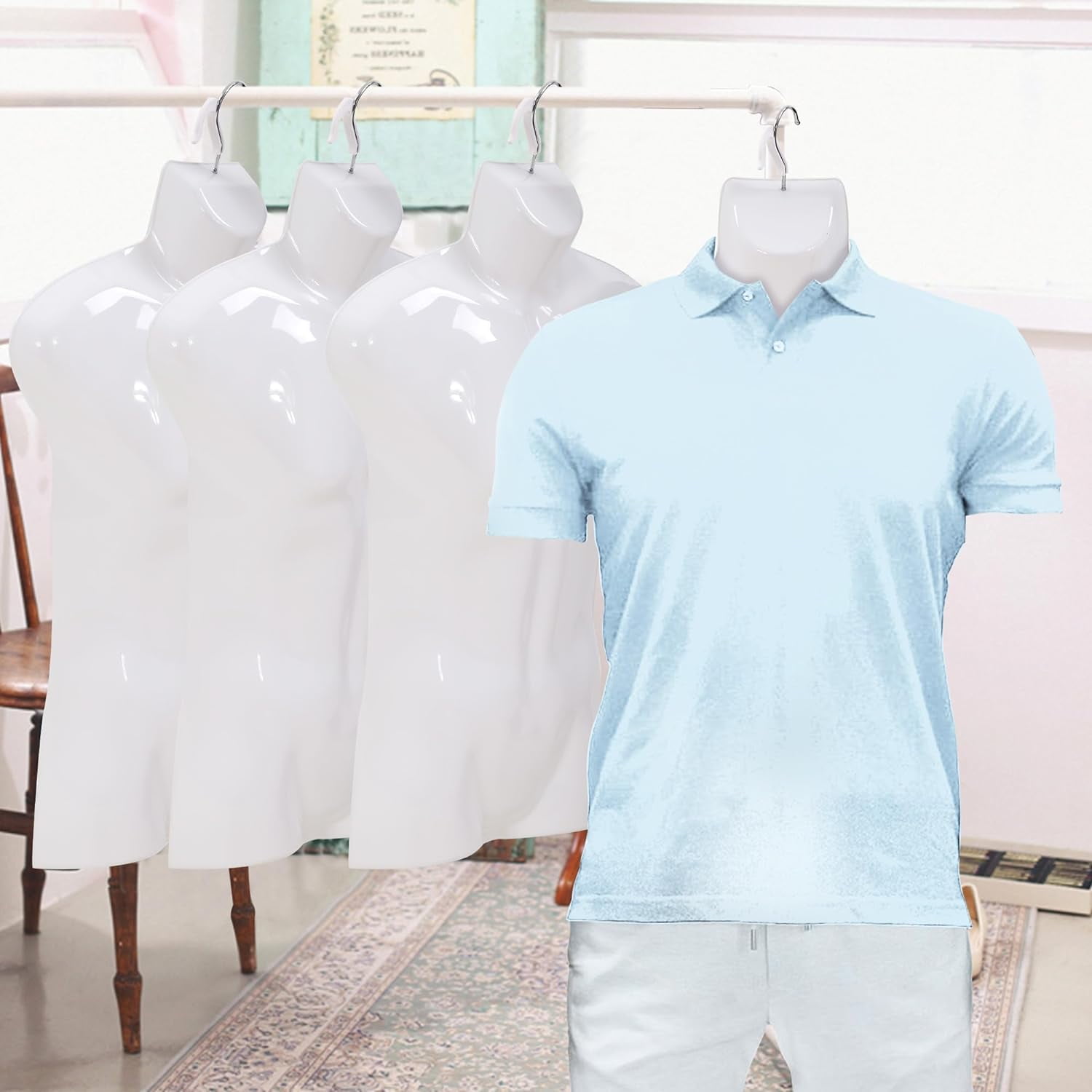 CL.HPAHKL 4PCS Male Mannequin Torso Half Body, Dress Form Sewing ...