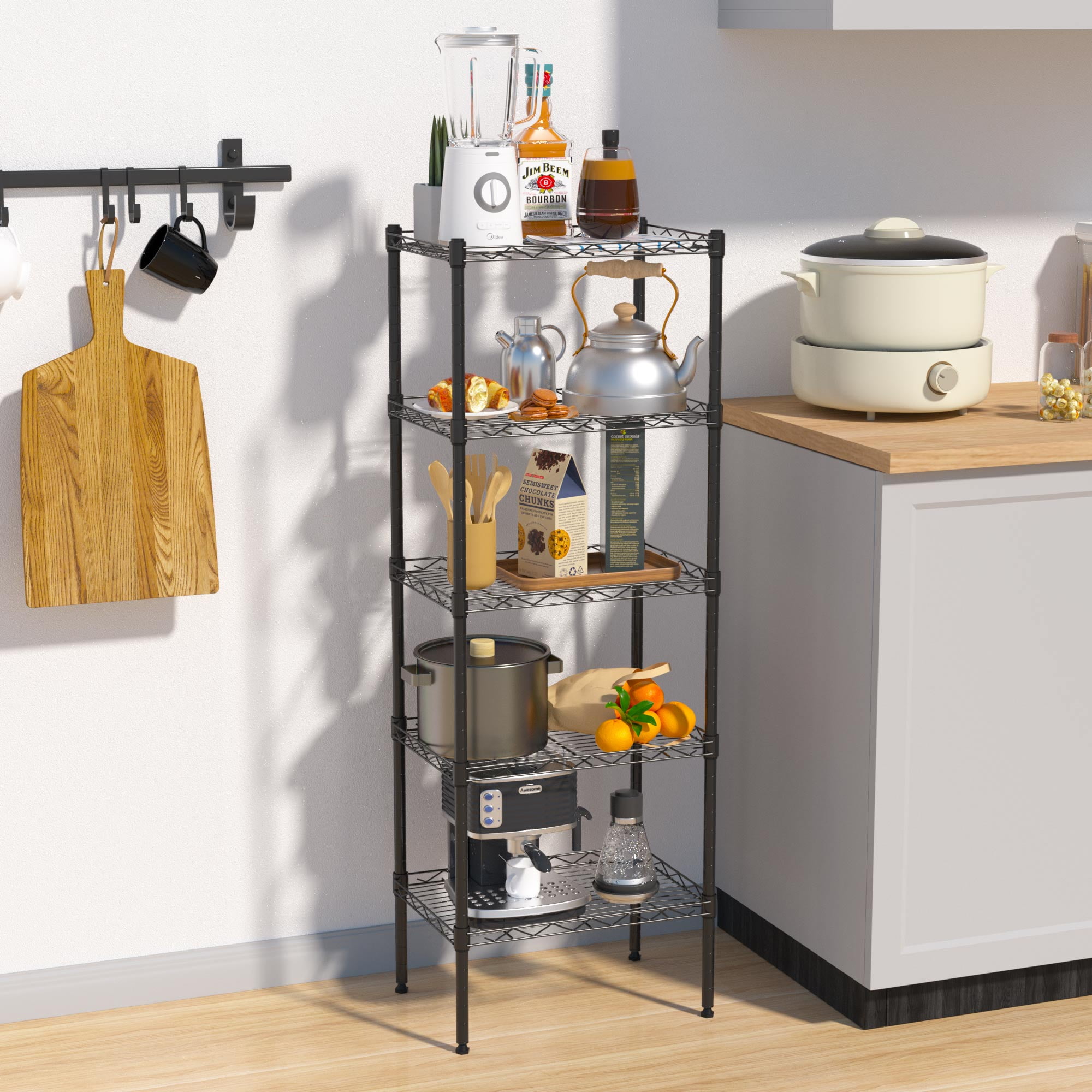 CL.HPAHKL 5 Tier Shelving Unit, NSF Certified Metal Shelf Rack 750lbs ...