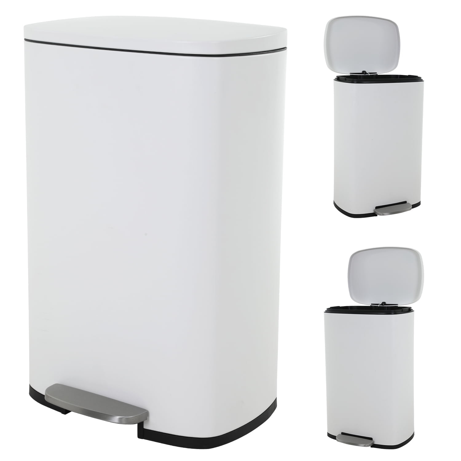 CL.HPAHKL 50 Liter / 13 Gallon Garbage Can, Fingerprint-Proof Garbage ...