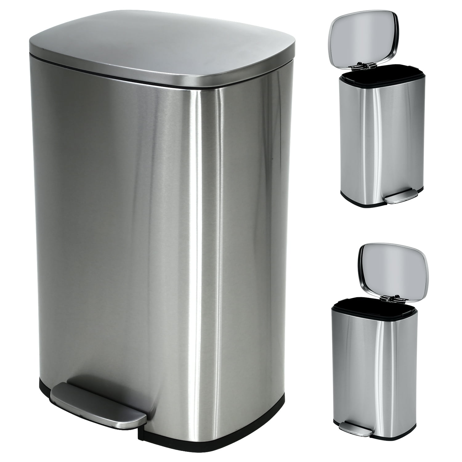 CL.HPAHKL 50 Liter / 13 Gallon Garbage Can, Fingerprint-Proof Garbage ...