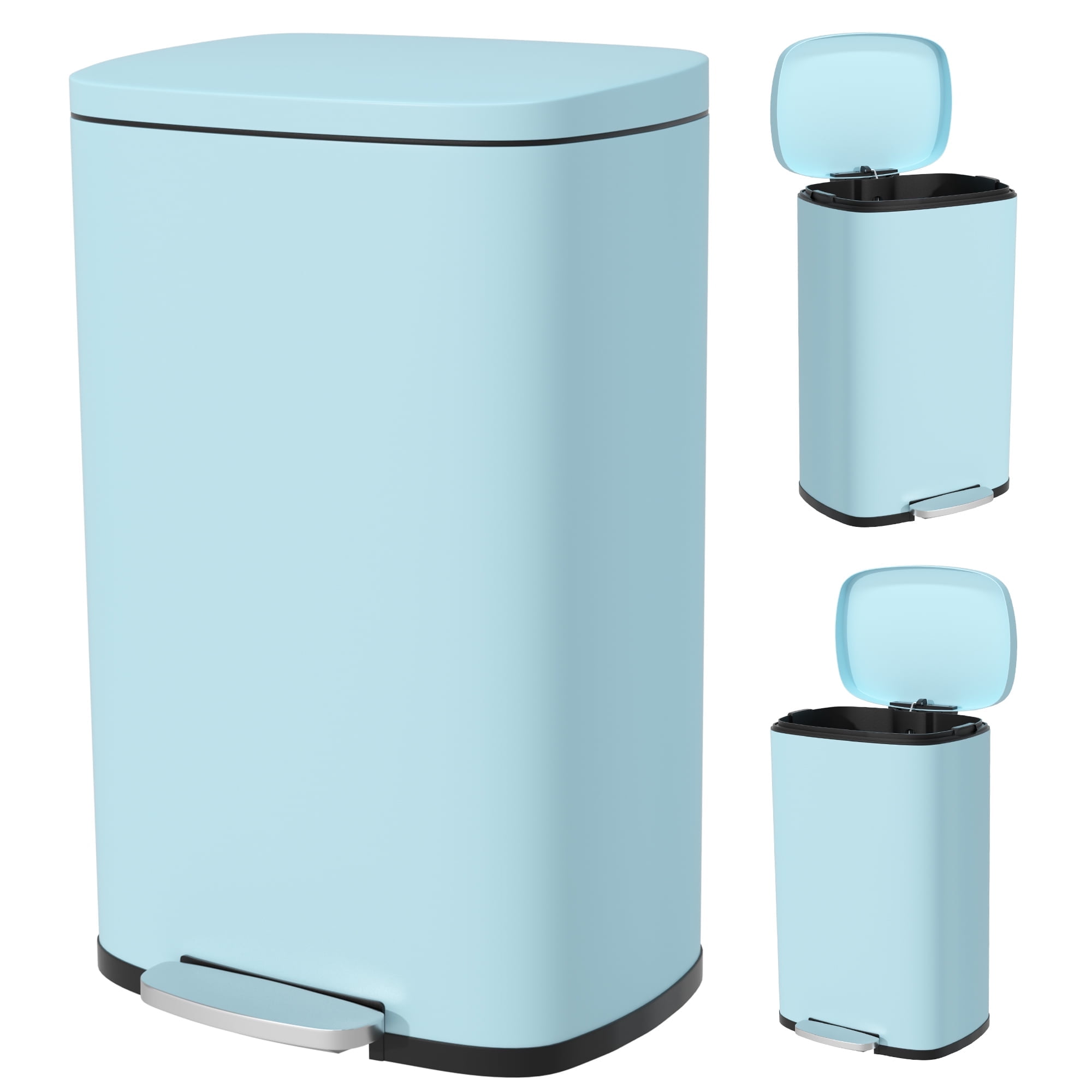 CL.HPAHKL 50 Liter / 13 Gallon Garbage Can, Fingerprint-Proof Garbage ...