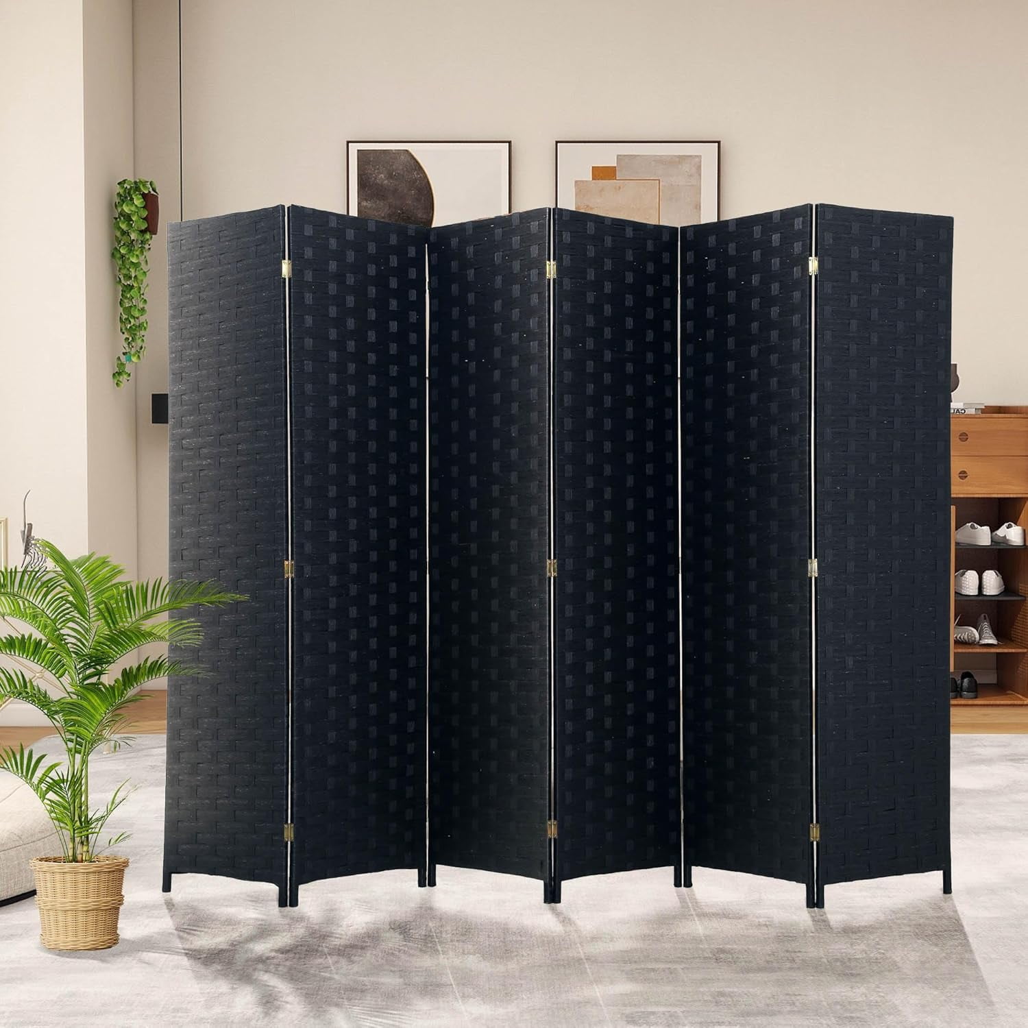 CL.HPAHKL 6 Panel Room Divider Folding Privacy Screen Wall Divider ...