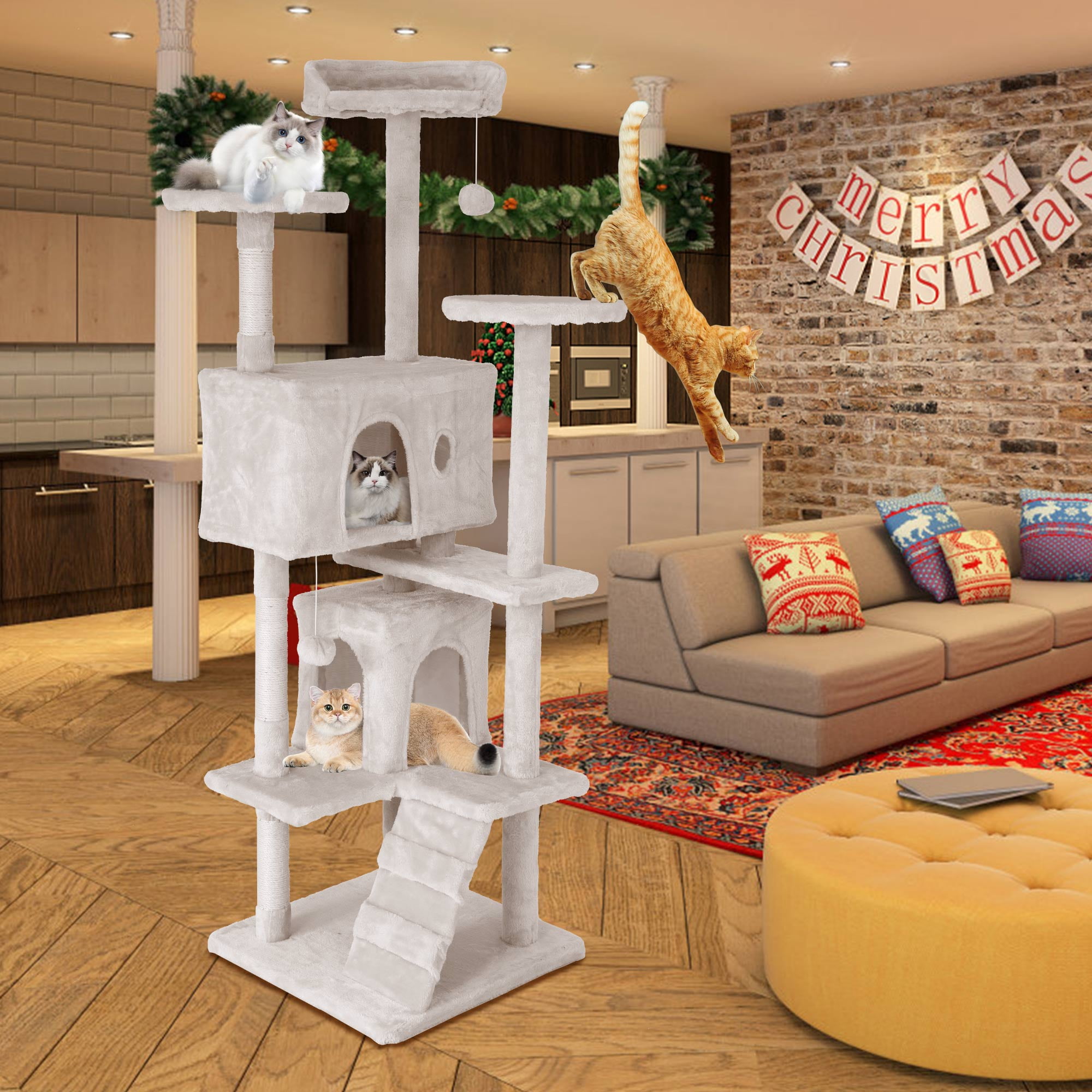 CL.HPAHKL 70In Cat Tree Tower for Large Cats, Cat Climbing Tower Cat ...