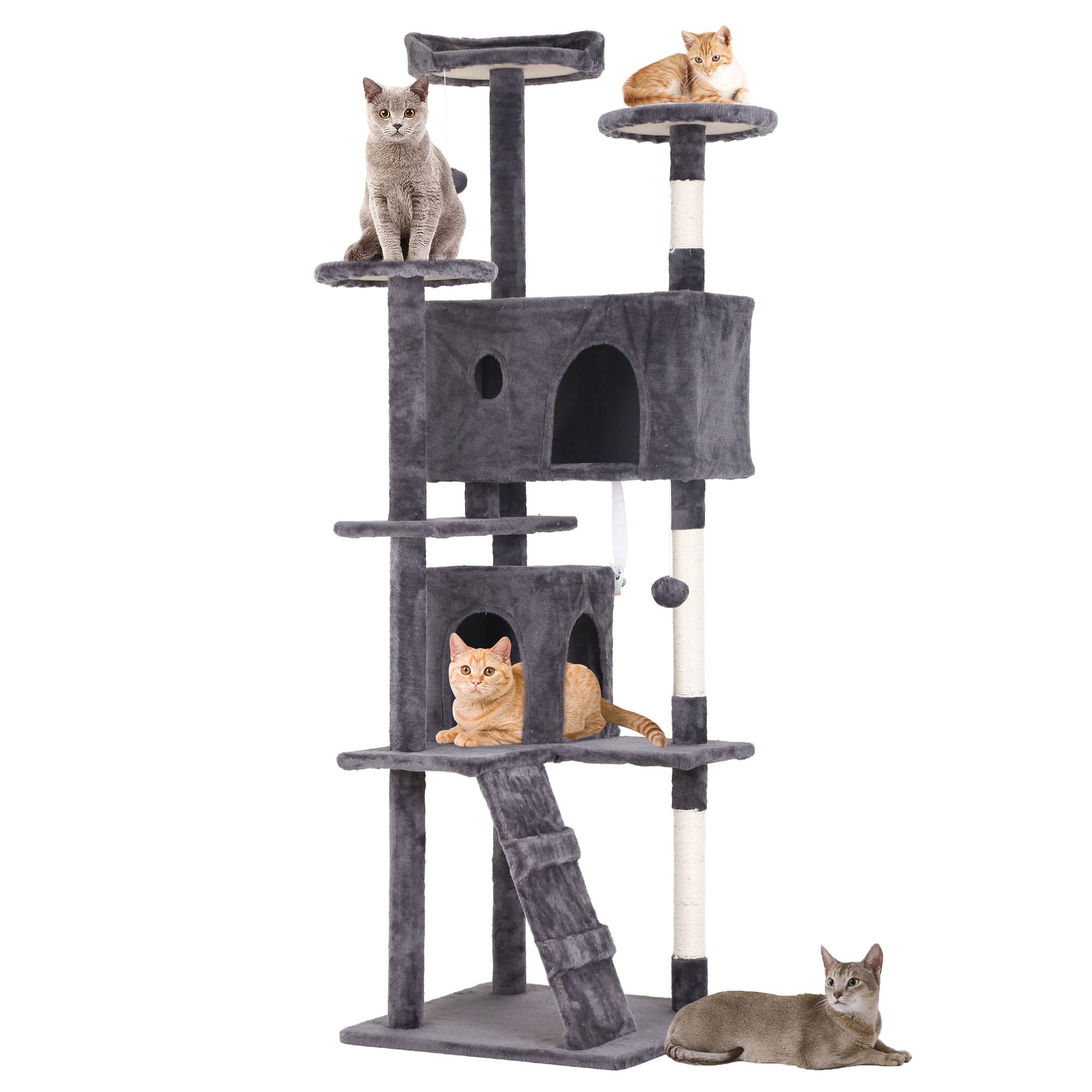 CL.HPAHKL 70In Large Cat Tree Tall Cat Tower for Indoor Cats, Plush ...