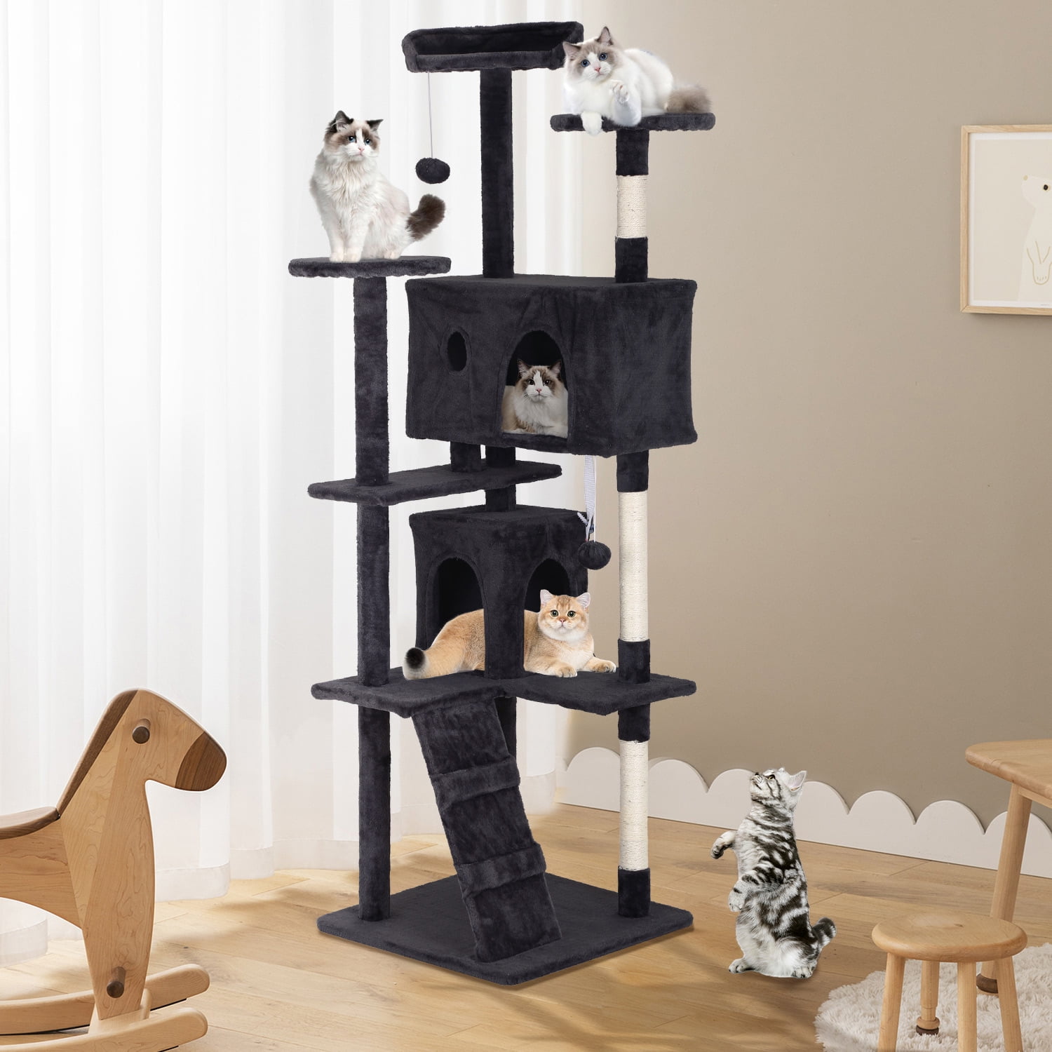 CL.HPAHKL 70in Cat Tree Tower, Multi-Level Cat Tower Furniture Activity ...