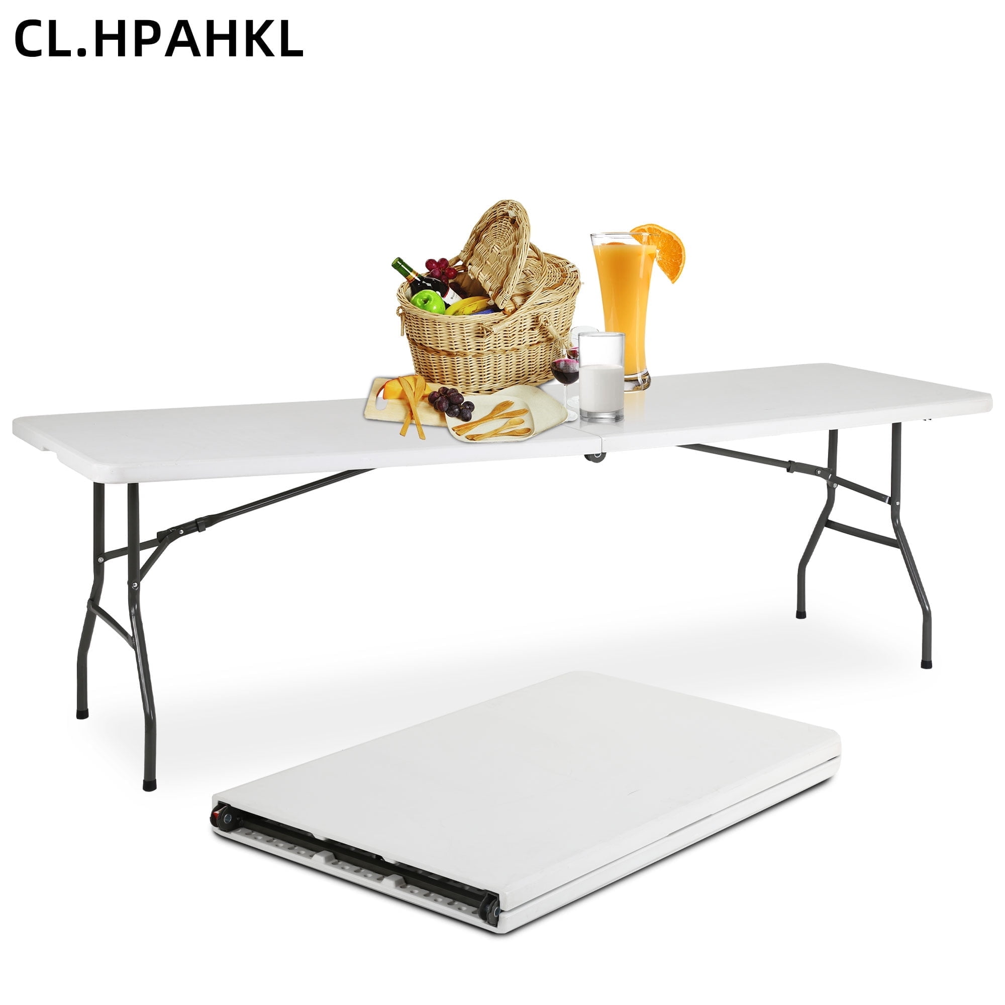 CL.HPAHKL 8 Foot Folding Table with Handle, Folding Plastic Tables ...
