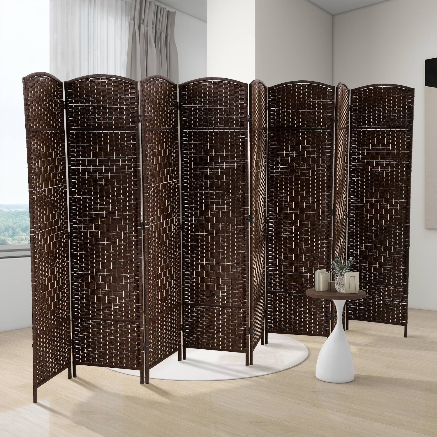 CL.HPAHKL 8 Panel Room Divider, 6 ft Tall Folding Privacy Screen Indoor ...