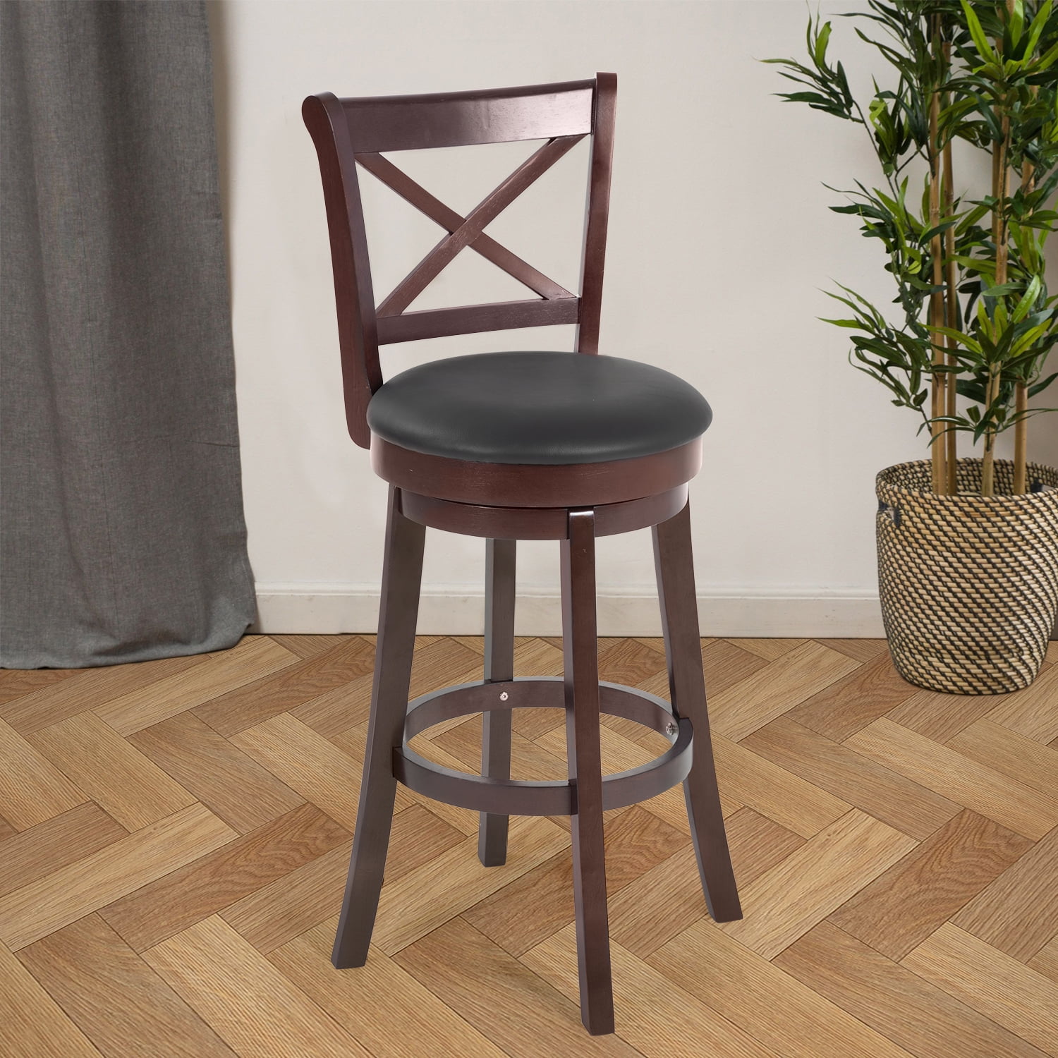 CL.HPAHKL Bar Stools Counter Stools Kitchen Barstools Wooden Low Back ...