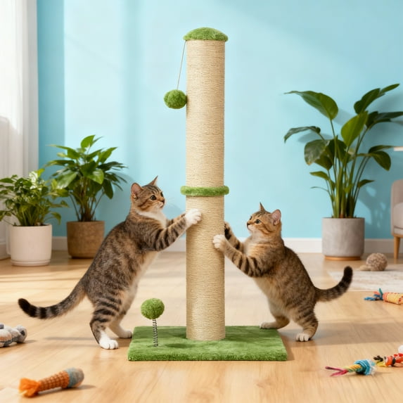 CL.HPAHKL Cat Scratching Post, 33" Tall Cat Scratch Post Natural Sisal ...