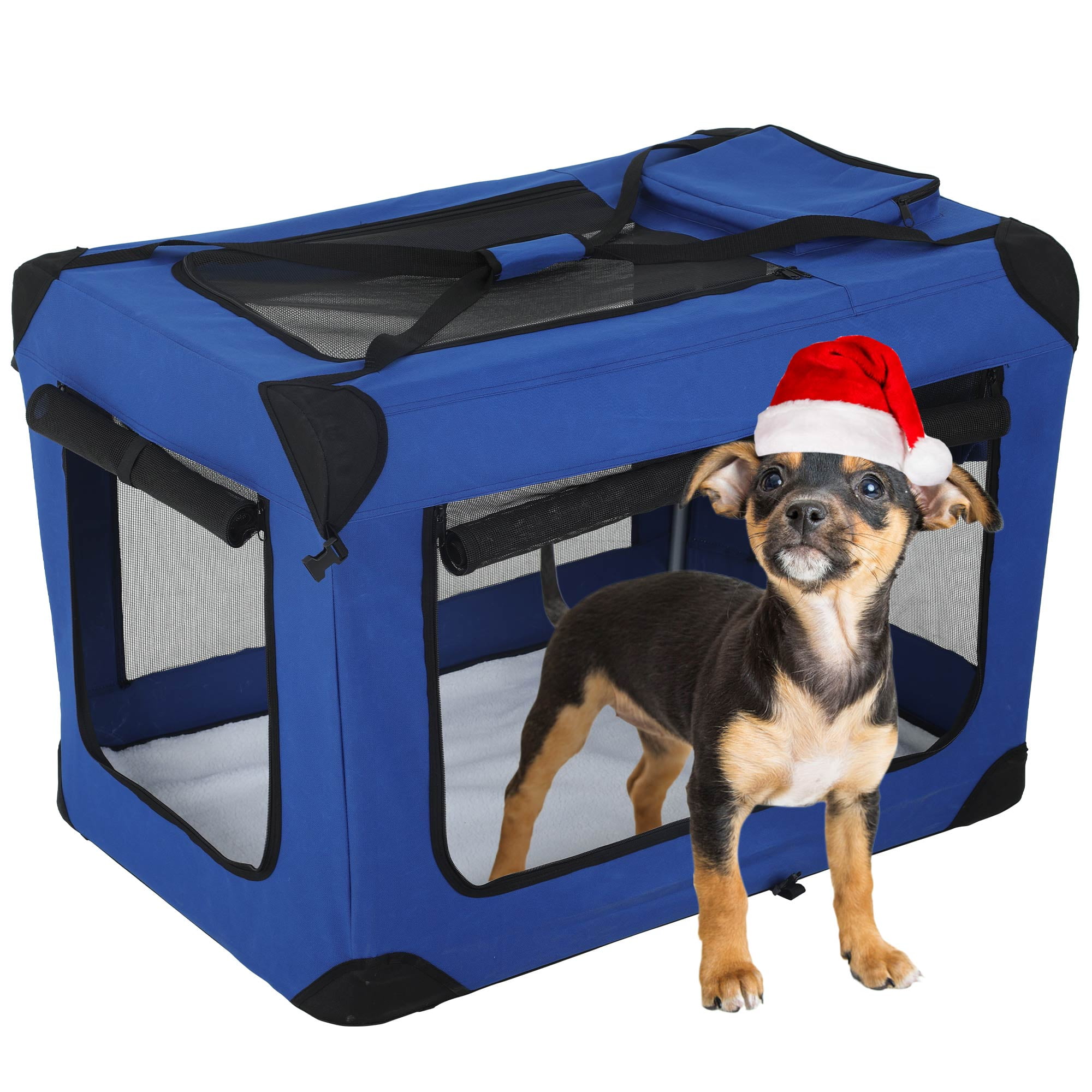CL.HPAHKL Collapsible Dog Crate for small dogs, 24 Inch Dog Cage Soft ...