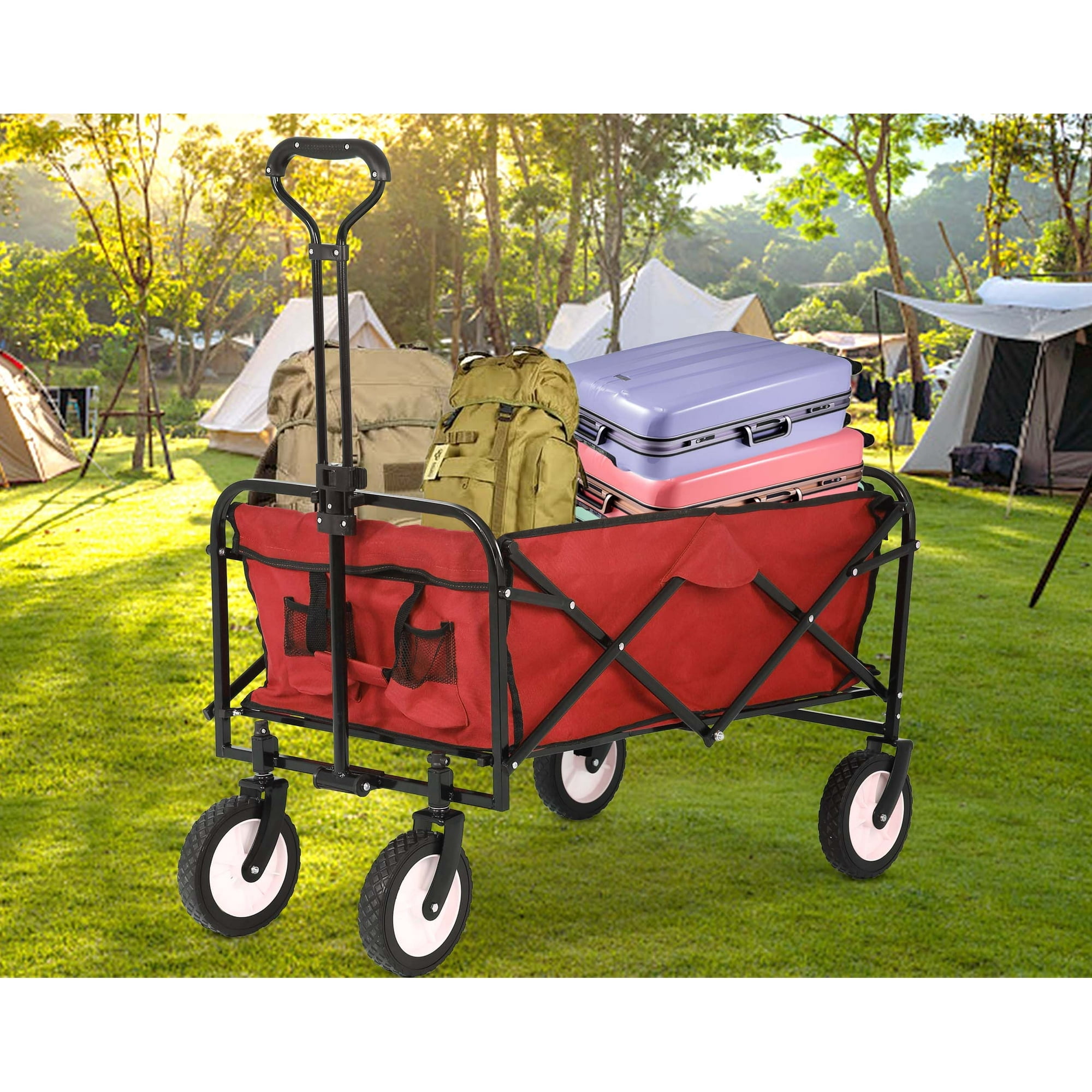 CL.HPAHKL Collapsible Wagon Foldable Wagon Garden Cart Heavy Duty ...