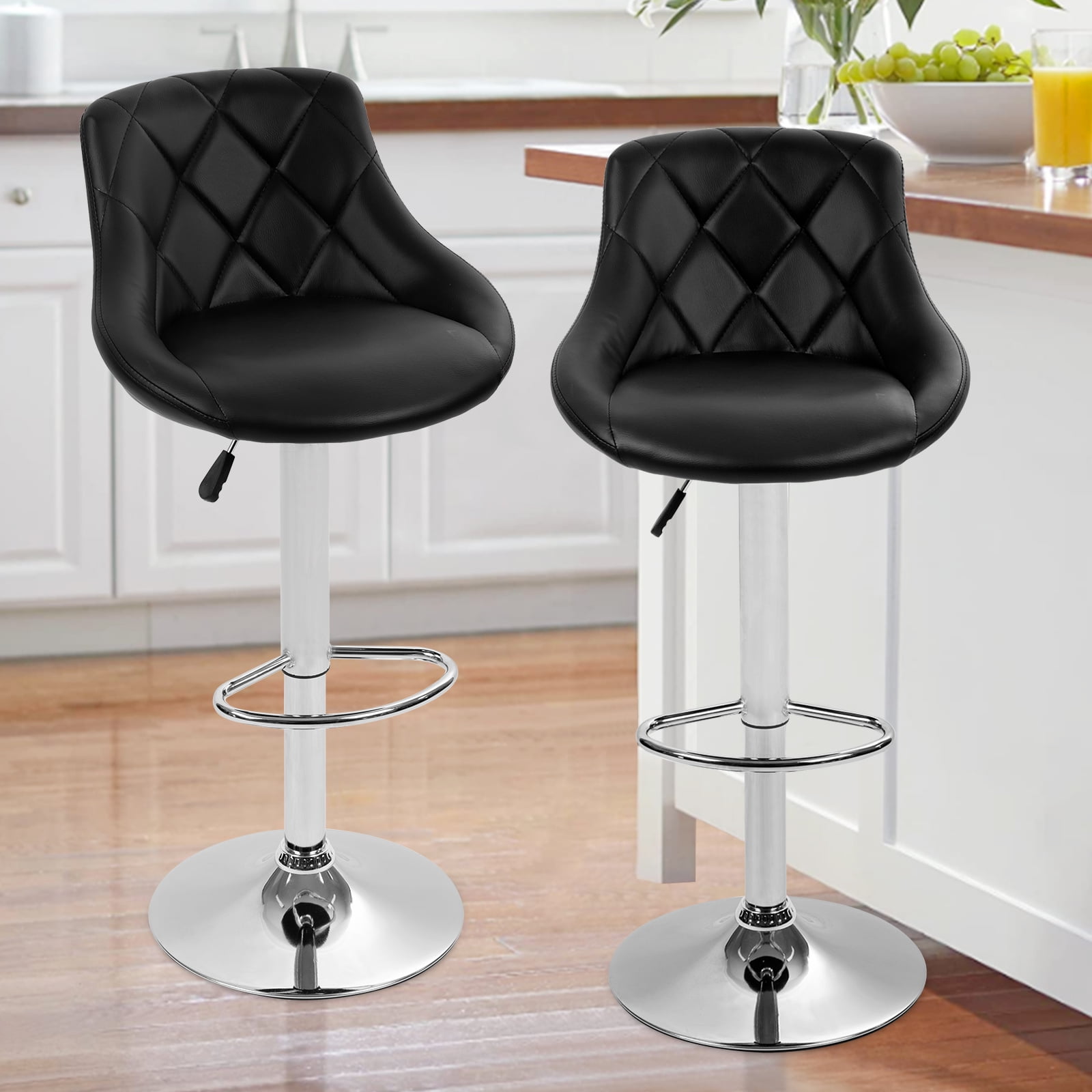 CL.HPAHKL Counter Height Bar Stools with Back Set of 2, Kitchen High ...