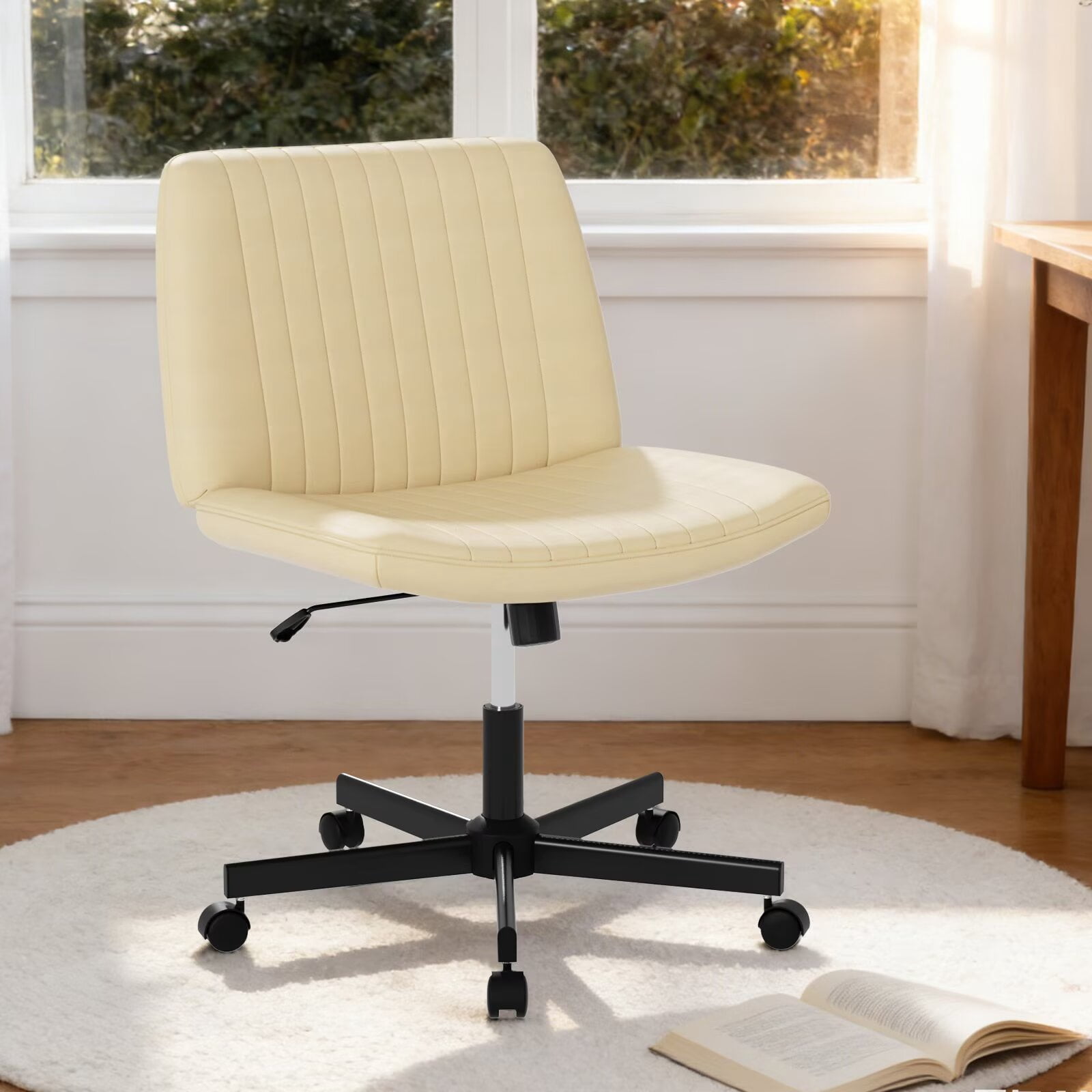 CL.HPAHKL Criss Cross Chair with Wheels, Armless Office Desk Chair ...