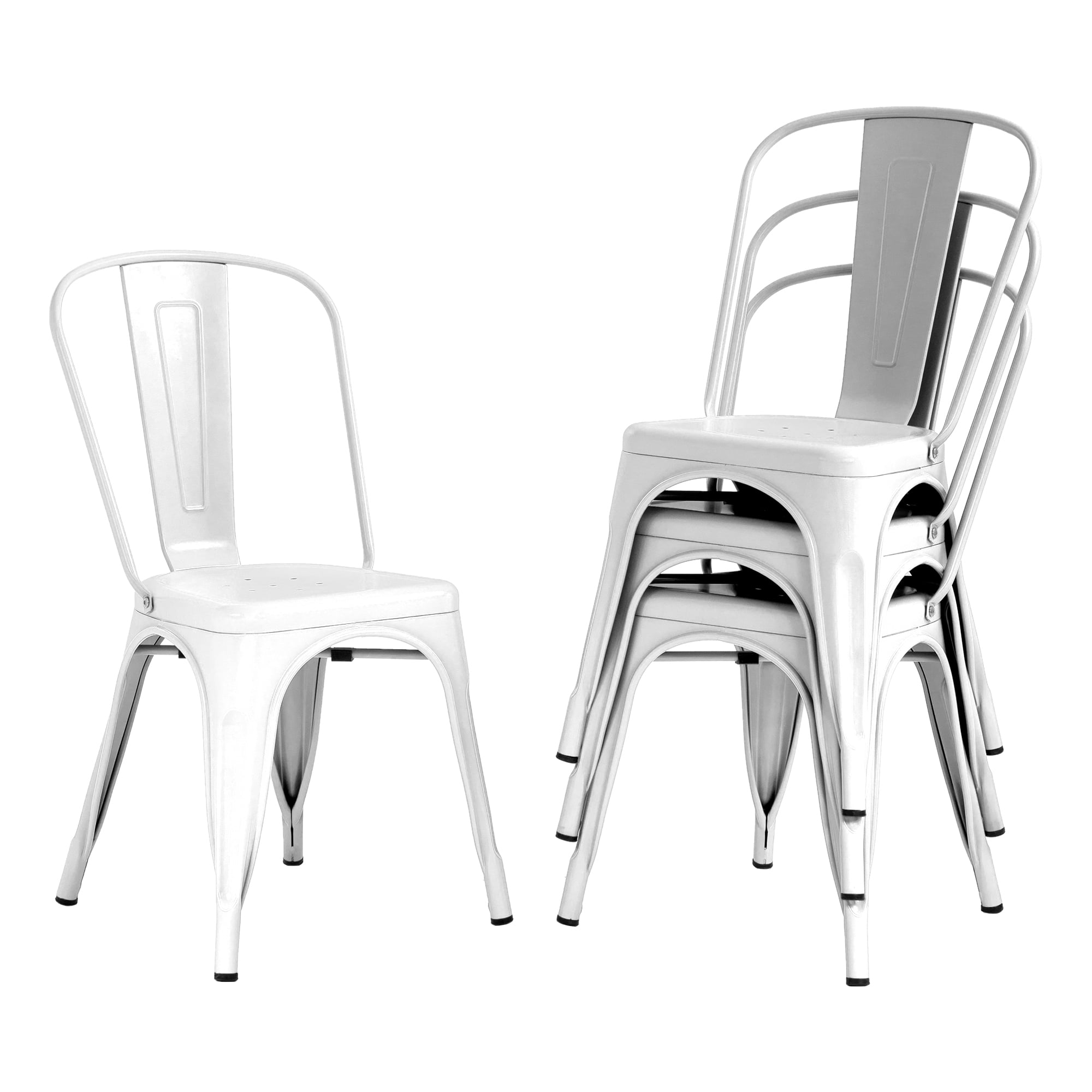 CL.HPAHKL Dining Chairs Set of 4, Metal Kitchen Chairs 330LBS Weight ...