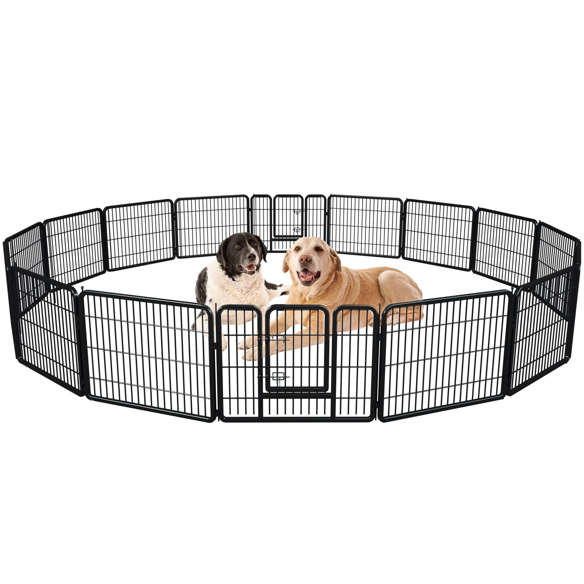 CL.HPAHKL Dog Playpen Indoor Outdoor, 16 Panels 24" Height Metal Puppy ...