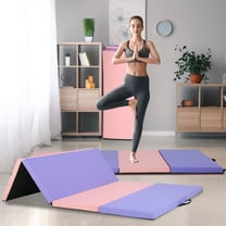 Large 6x4x2 Gymnastics Mat, 2”-Thick PU Leather Folding Tumbling Mat ...