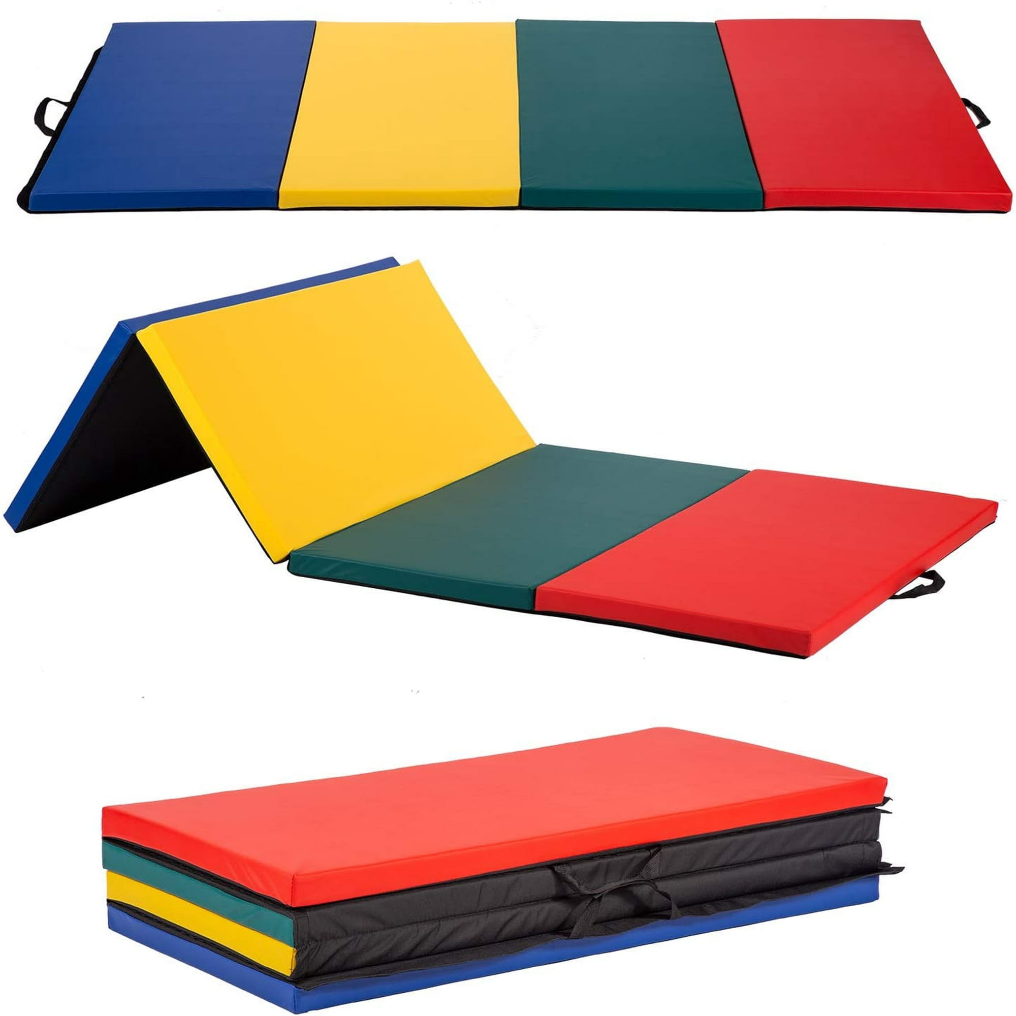 CL.HPAHKL Gymnastics Mat 92*45*2 Inch Gym Mat Tumbling Mat 4 Foldding ...
