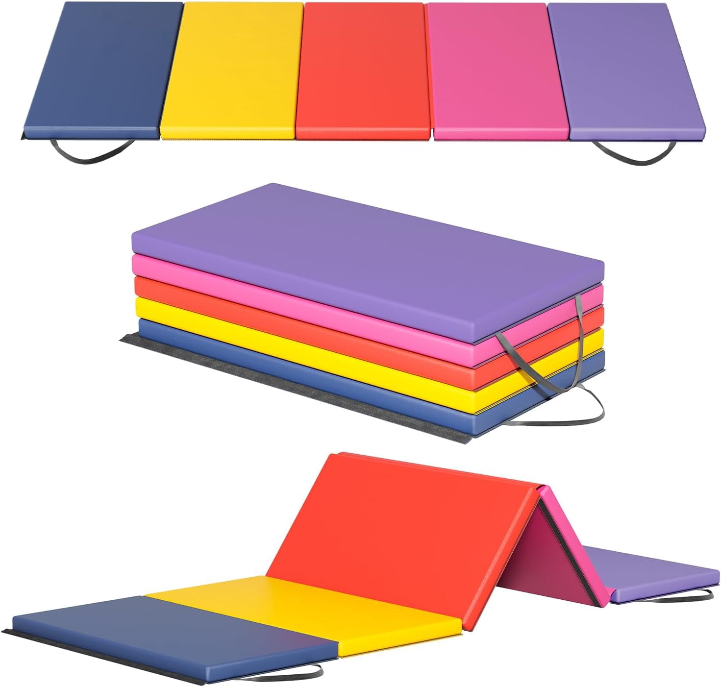 CL.HPAHKL Gymnastics Tumbling Mat, Folding Exercise Mat with Handle ...