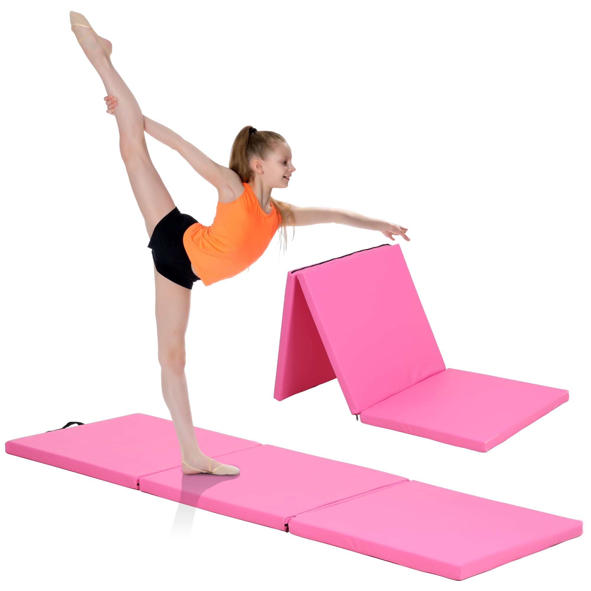 CL.HPAHKL Gymnastics Tumbling Mats, 6' x 2' Tri-Fold Cheer Mats ...