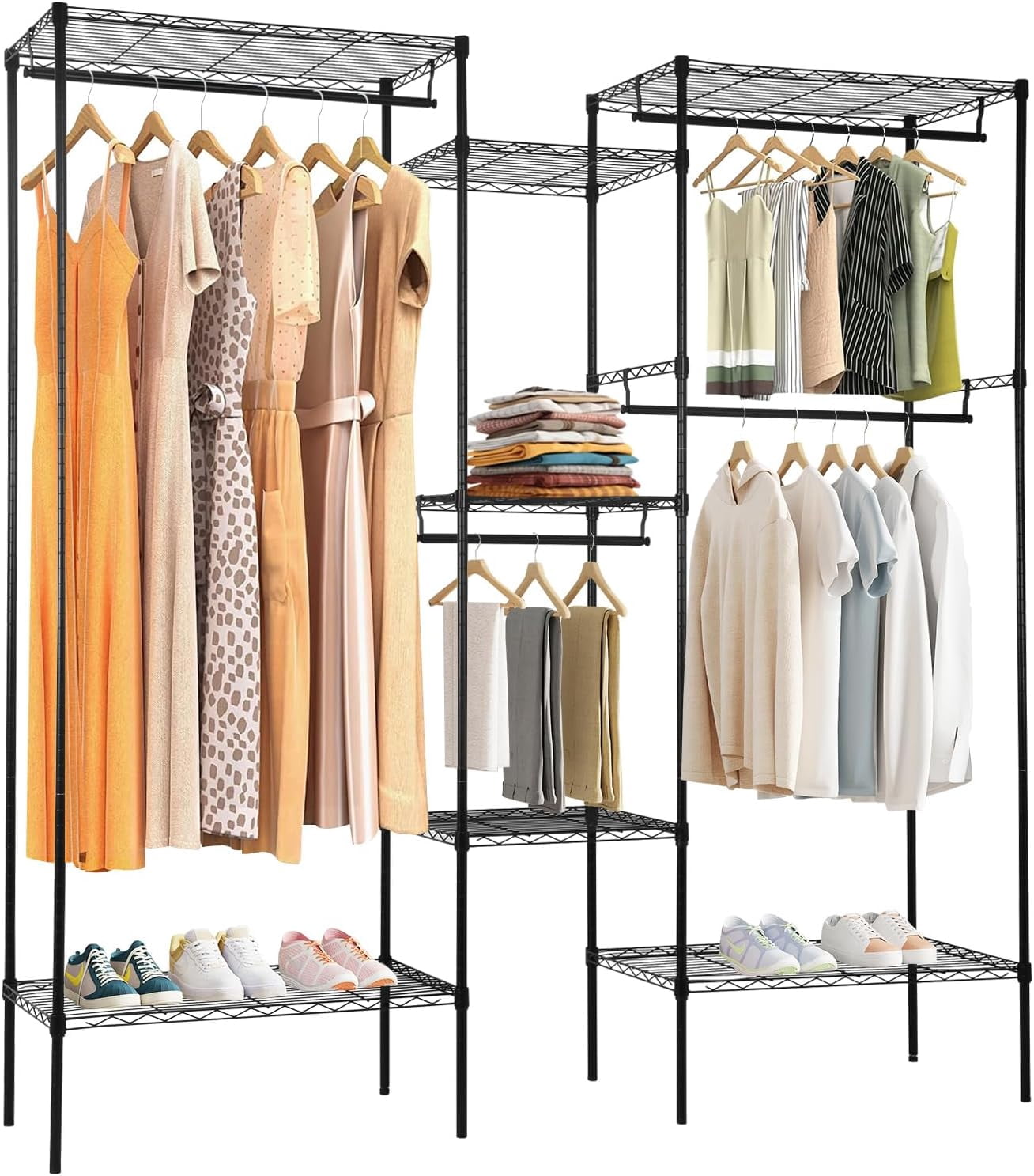 CL.HPAHKL Heavy Duty Clothes Rack for Hanging Clothes, Metal Garment ...