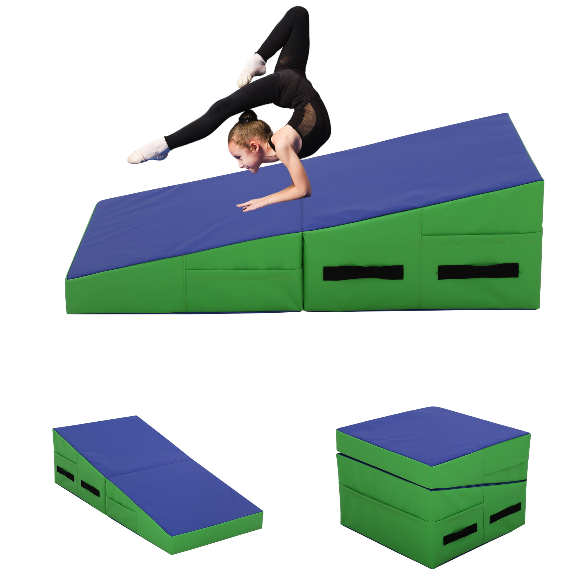 CL.HPAHKL Incline Gymnastics Mat, Folding Gymnastics Wedge Mats with ...
