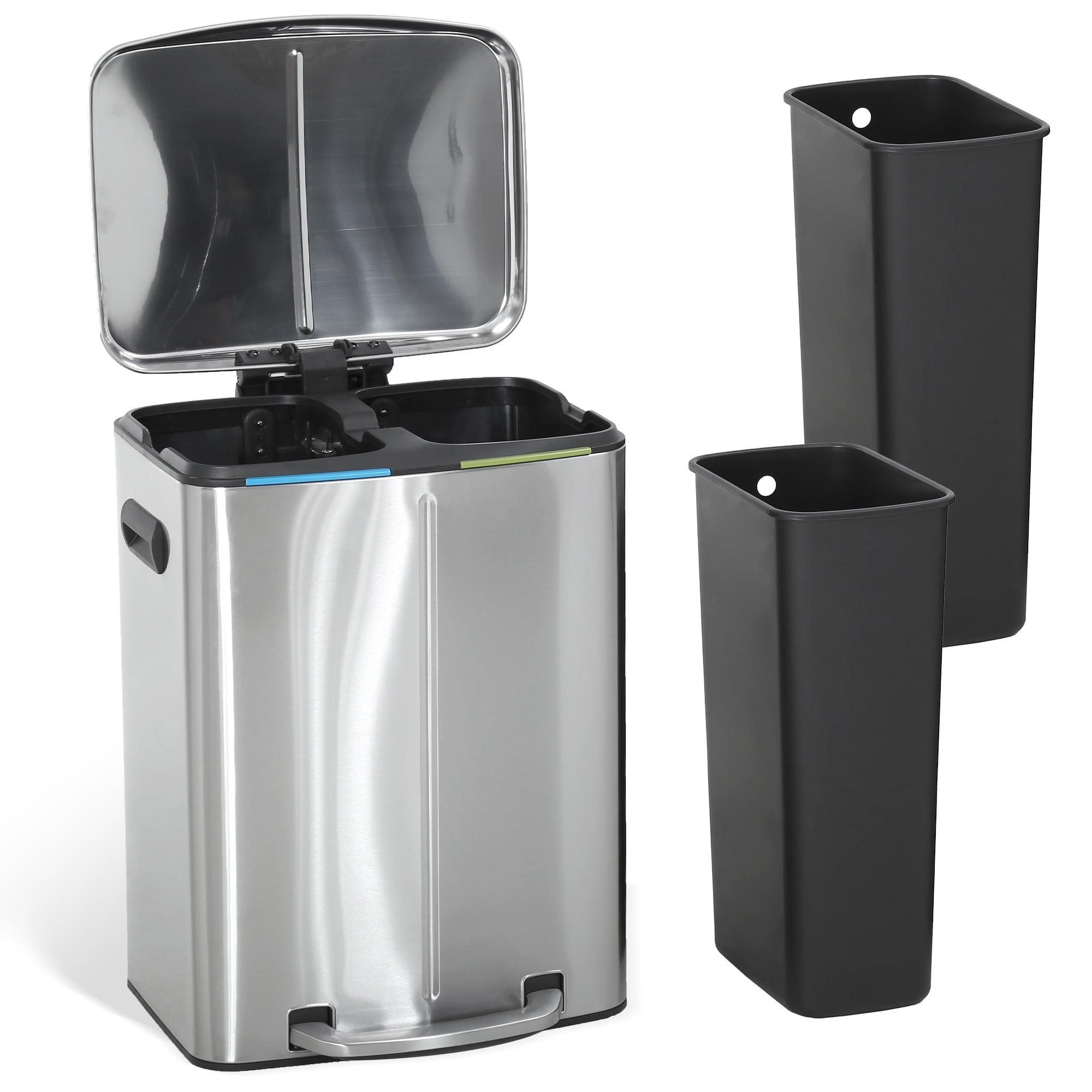 CL.HPAHKL Kitchen Trash Can with Lid, 10 Gallon (40 L) Rectangular ...