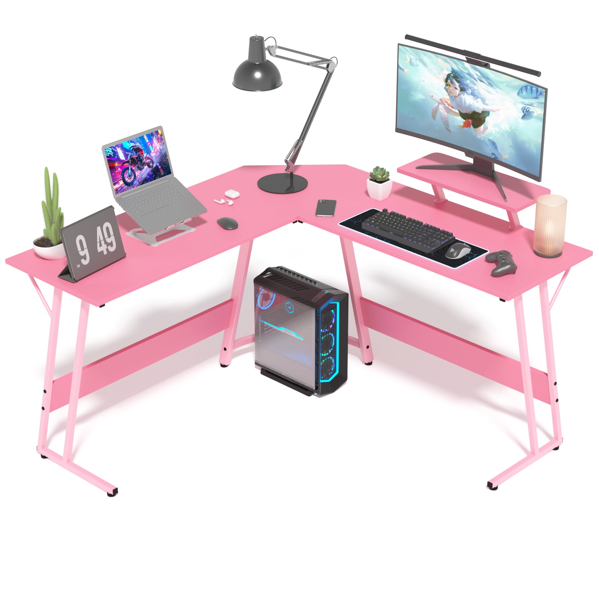 CL.HPAHKL L Shaped Gaming Desk, Computer Desk Corner Desk with Monitor ...