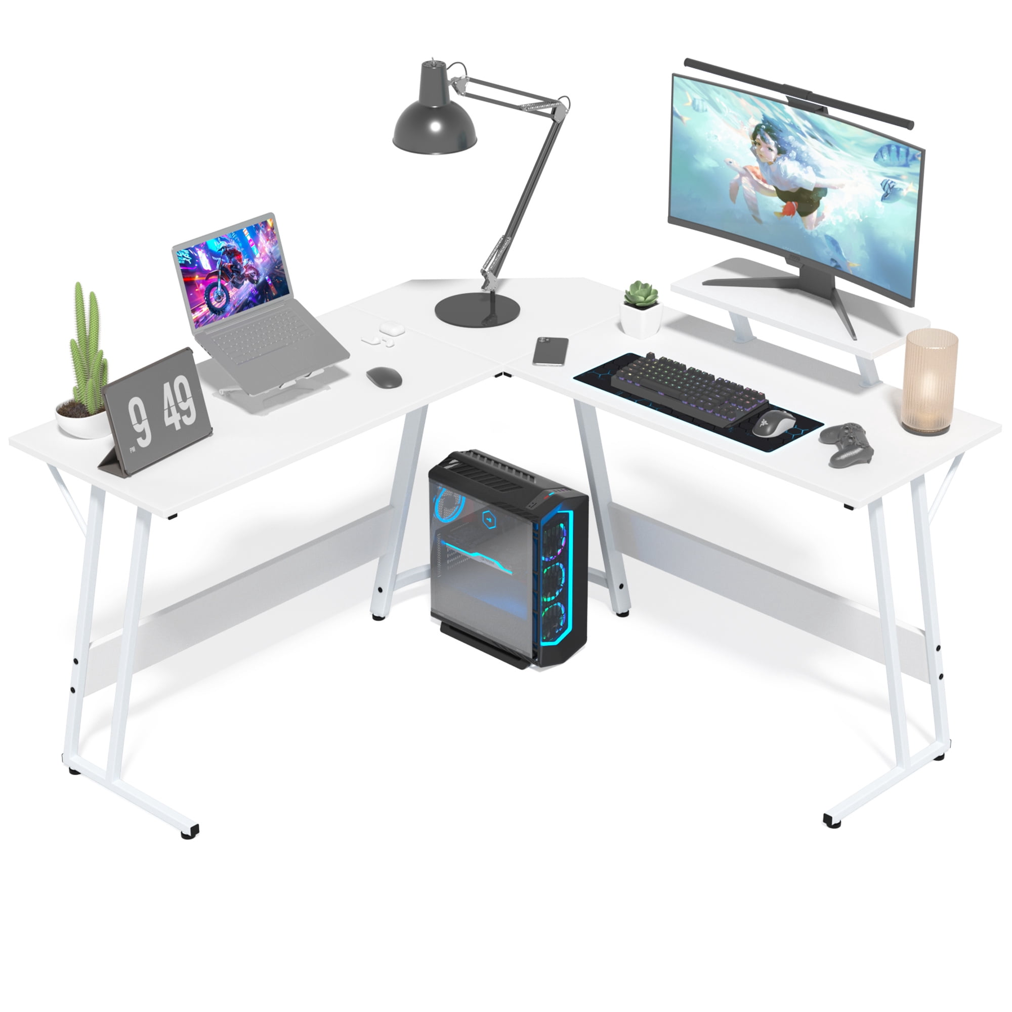CL.HPAHKL L Shaped Gaming Desk, Computer Desk Corner Desk with Monitor ...