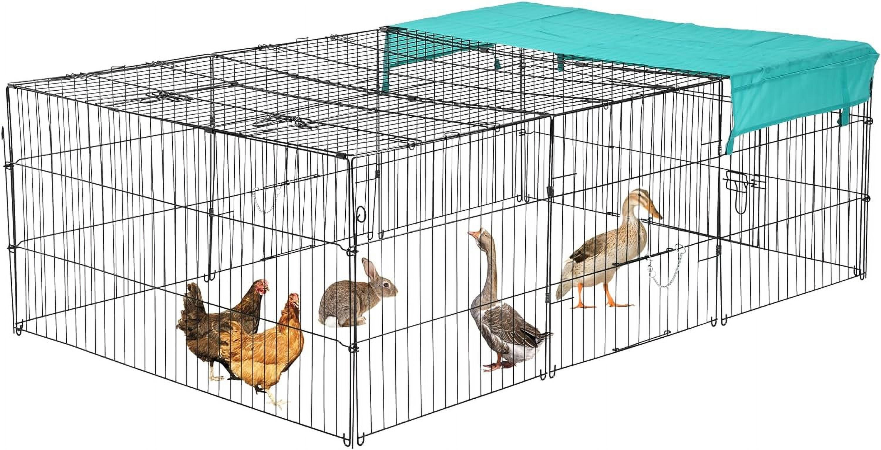 CL.HPAHKL Large Metal Chicken Coop Walk-in Poultry Cage, 72" x 48 ...