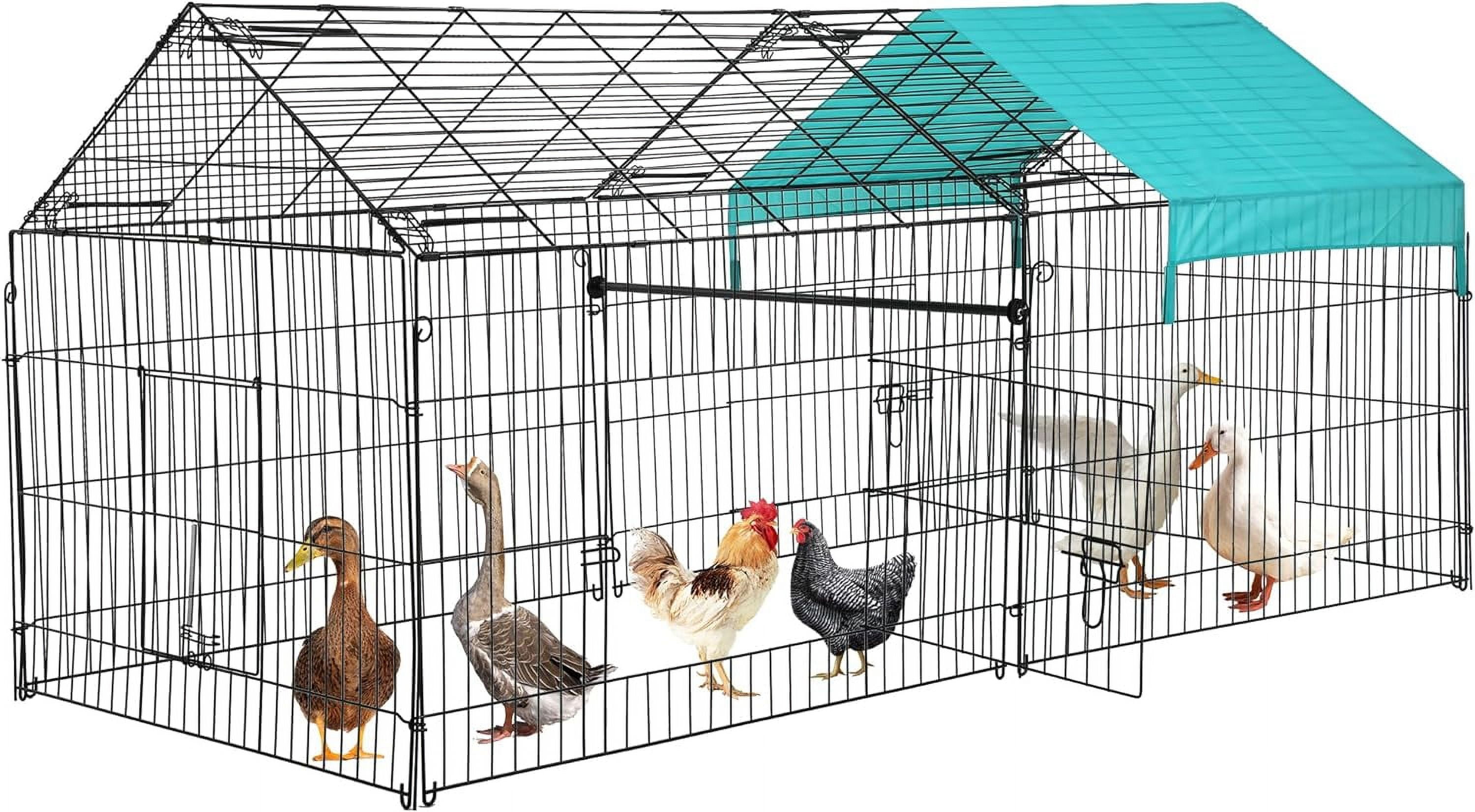 CL.HPAHKL Large Metal Chicken Coop Walk-in Poultry Cage, 86" x 40 ...