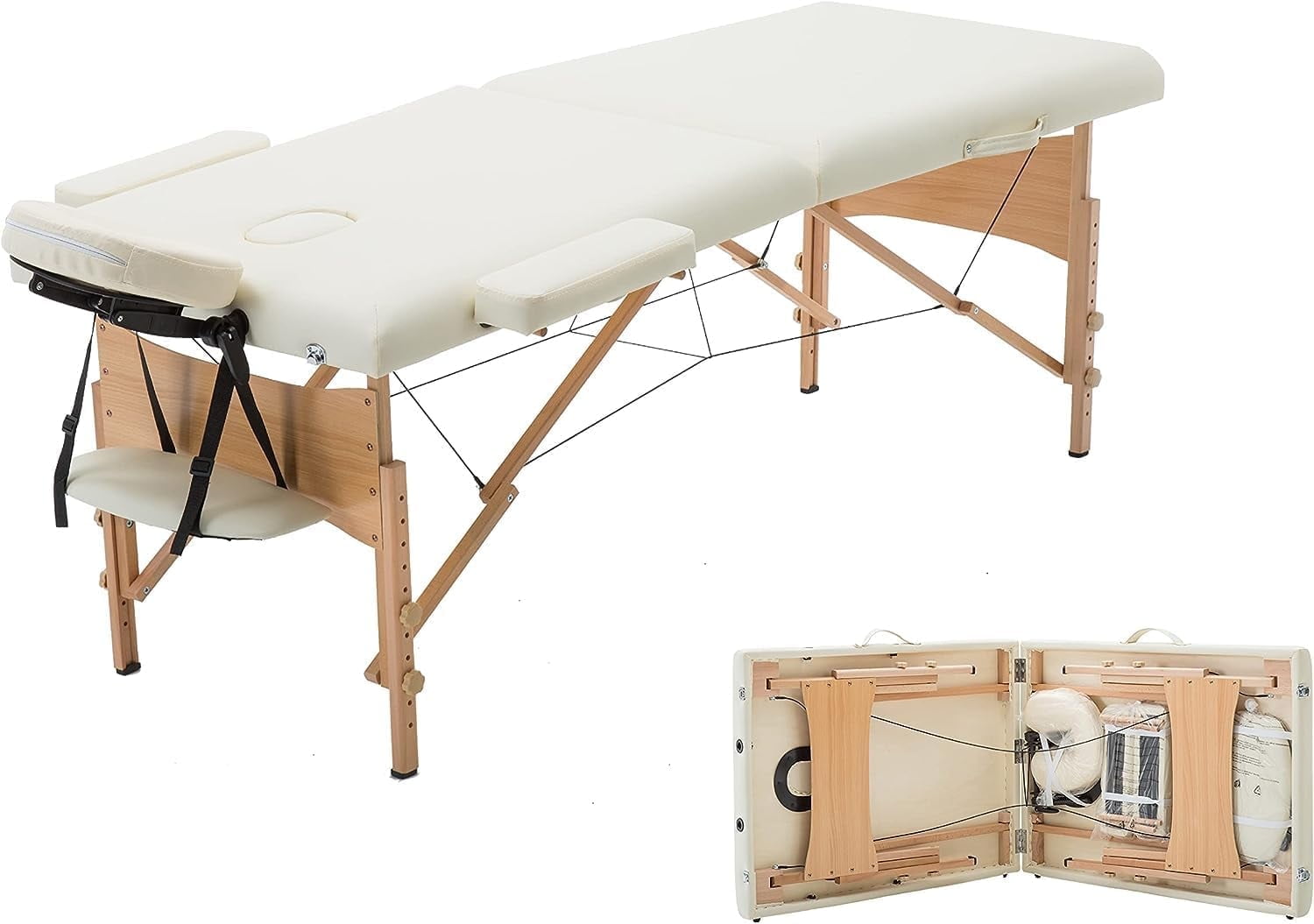 CL.HPAHKL Massage Table Portable Message Bed, 73 inch Long 2 Folding ...