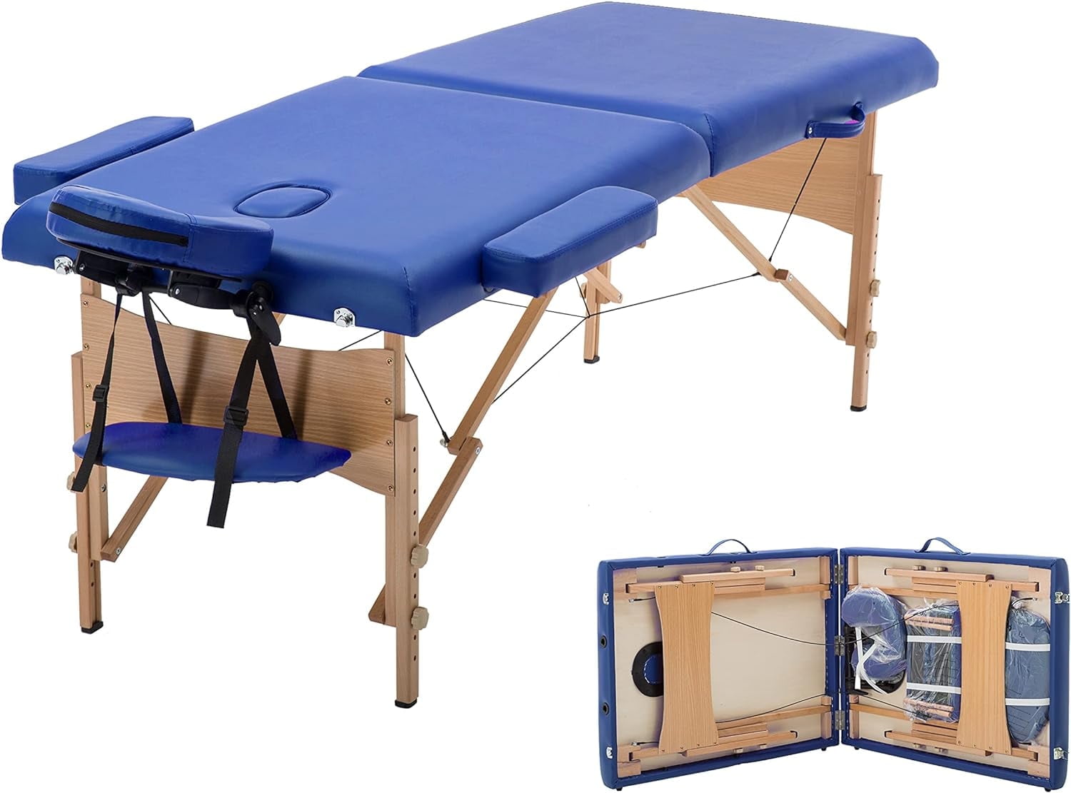 CL.HPAHKL Massage Table Portable Message Bed, 73 inch Long 2 Folding ...