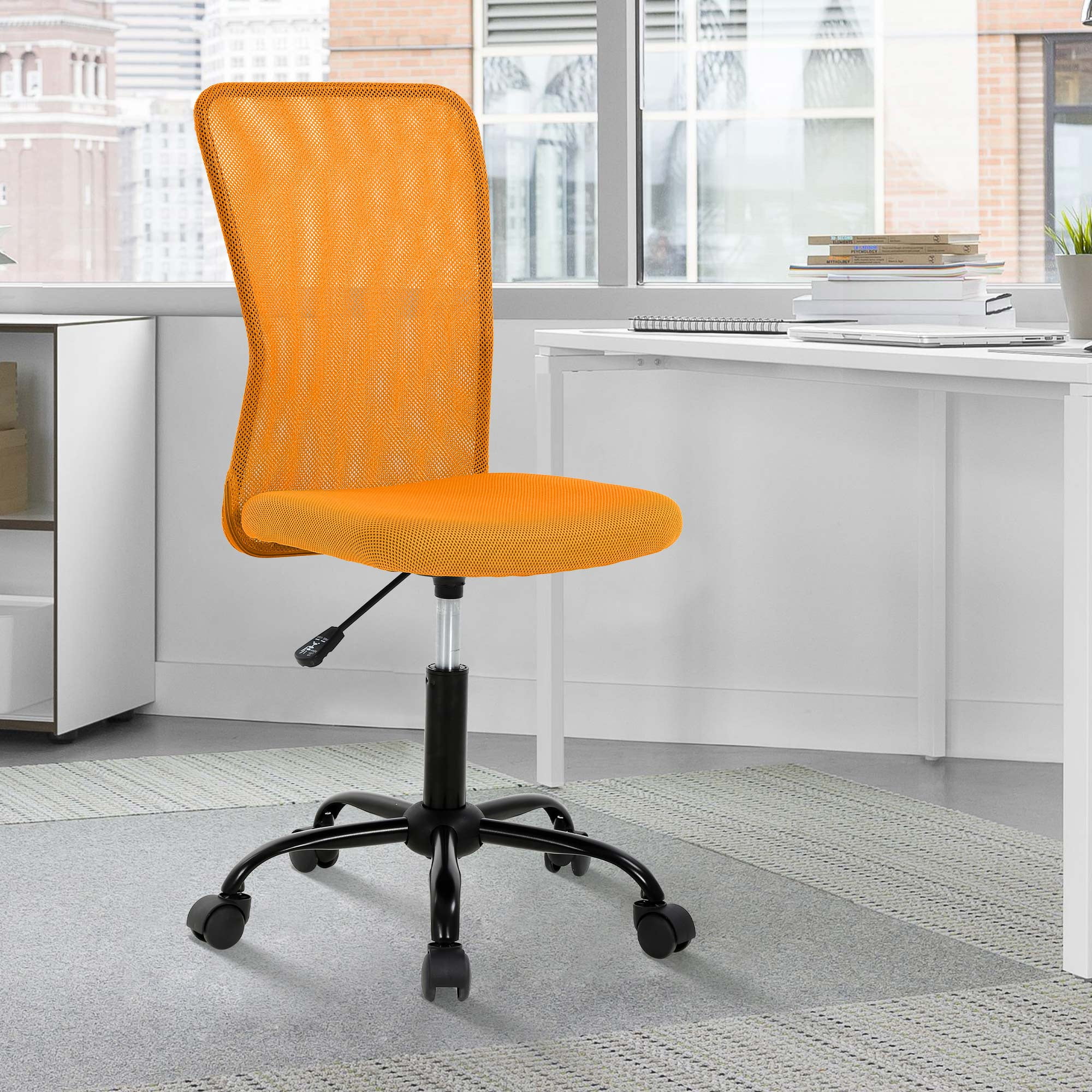 CL.HPAHKL Mesh Office Desk Chair Armless Computer Chair, Adjustable ...