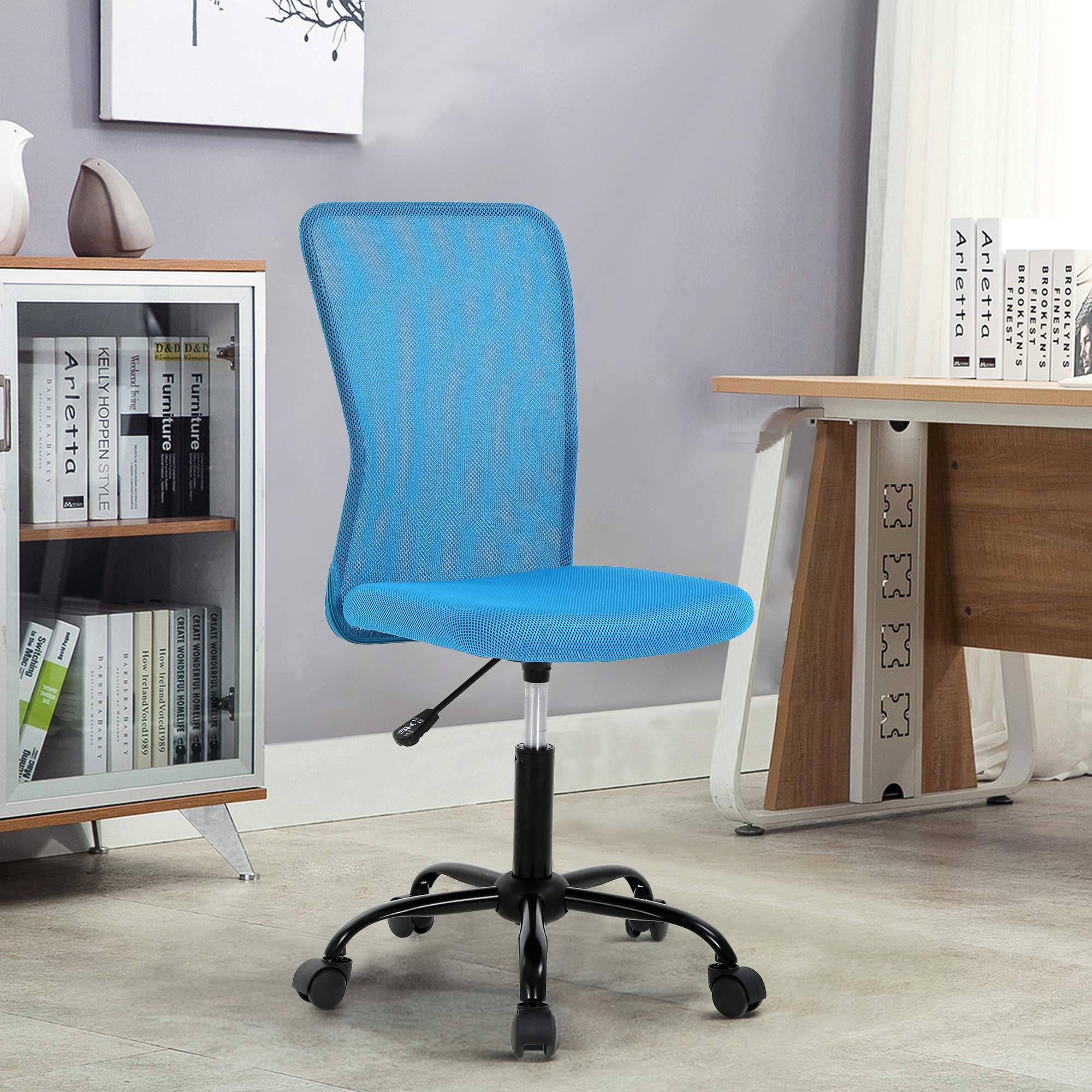 CL.HPAHKL Mesh Office Desk Chair Armless Computer Chair, Adjustable ...