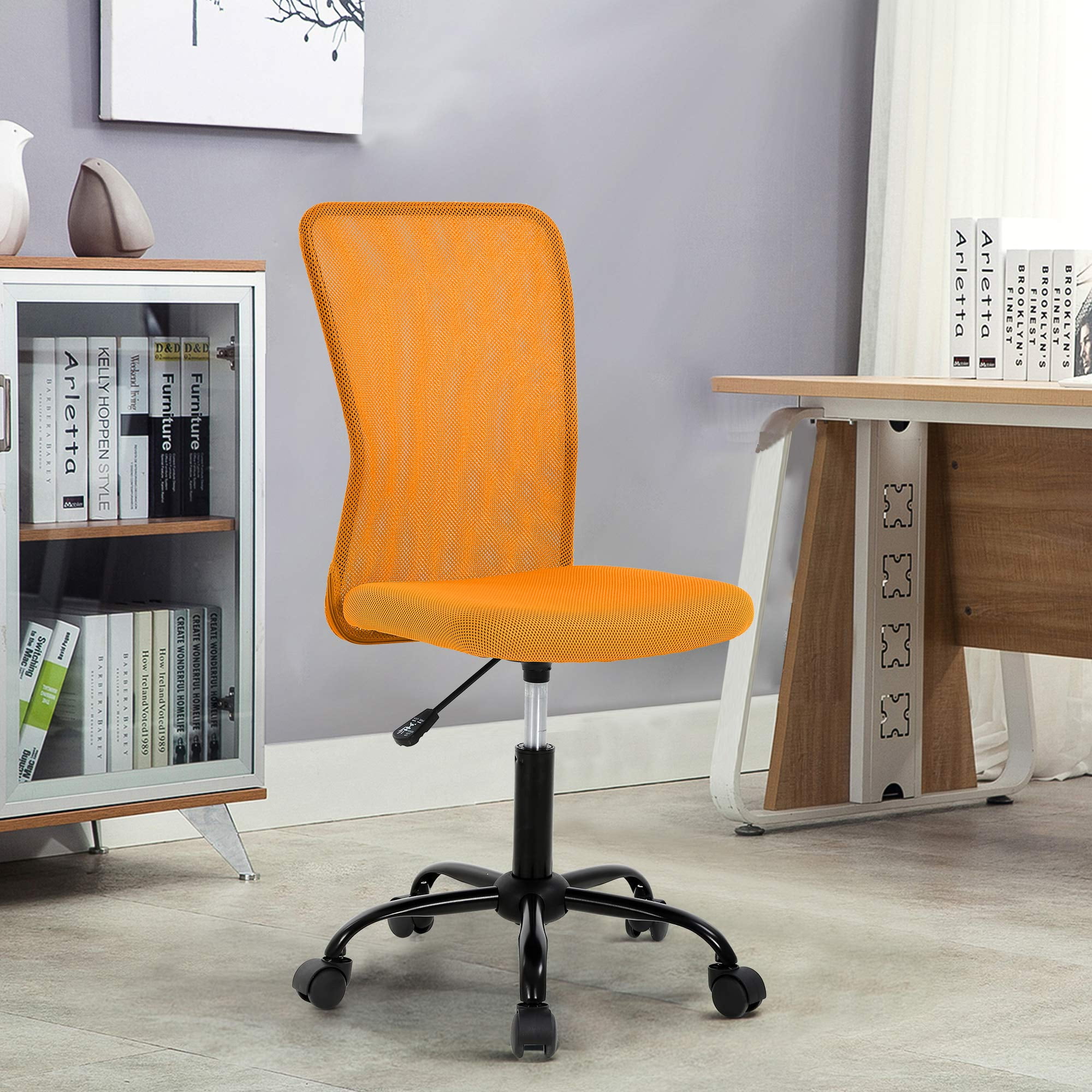 CL.HPAHKL Mesh Office Desk Chair Armless Computer Chair, Adjustable ...