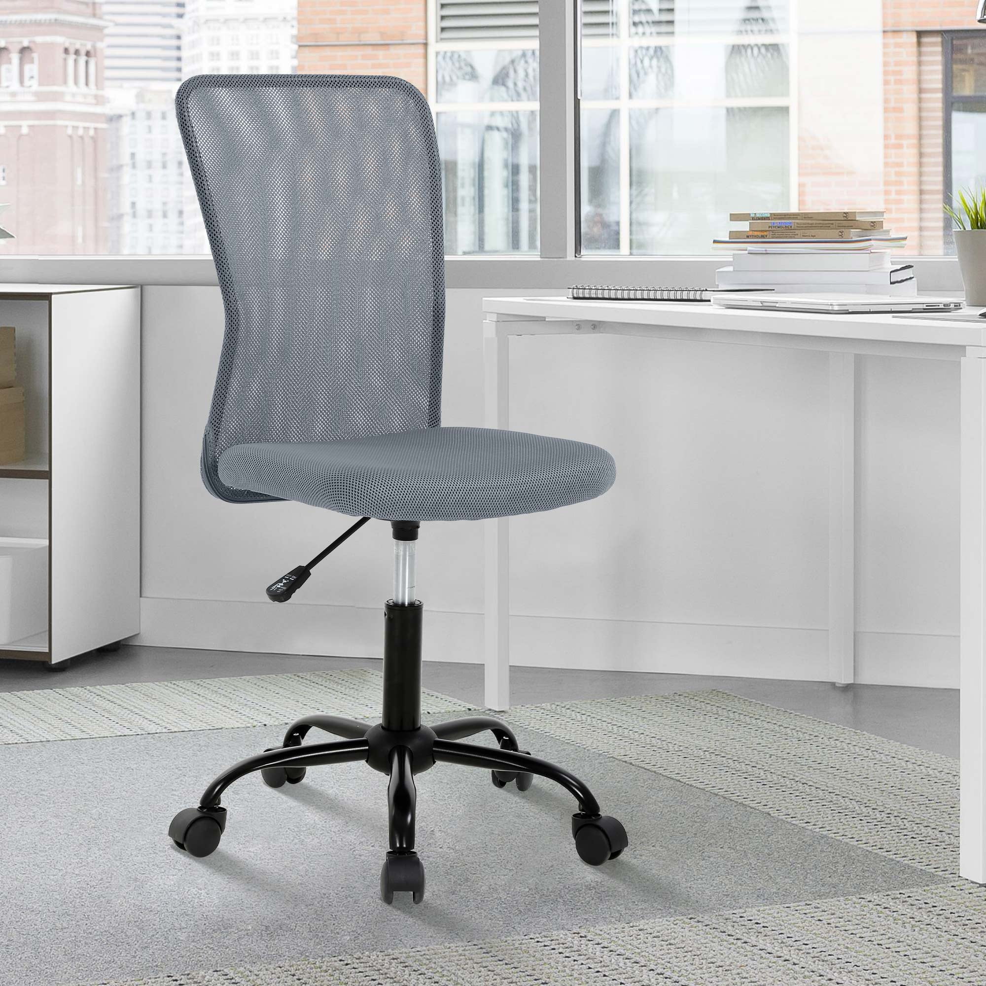 CL.HPAHKL Mesh Office Desk Chair Armless Computer Chair, Adjustable ...