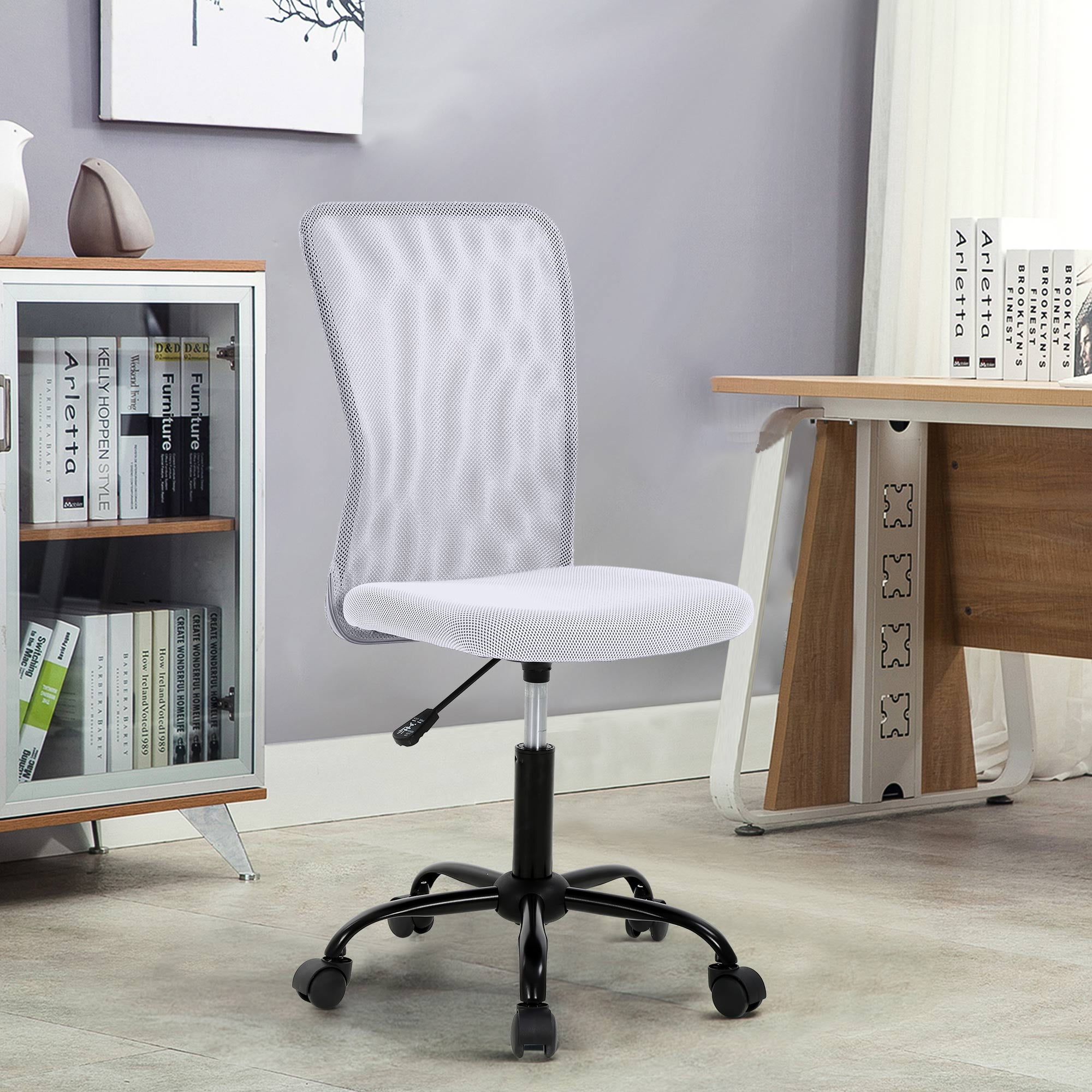 CL.HPAHKL Mesh Office Desk Chair Armless Computer Chair, Adjustable ...